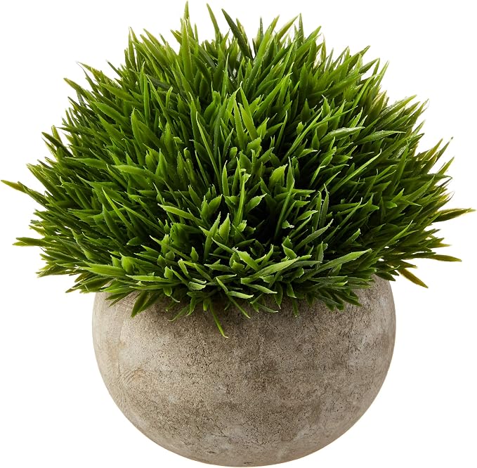Amazon.com - Ogrmar Mini Plastic Artificial Plants Grass in Pot/Small ...