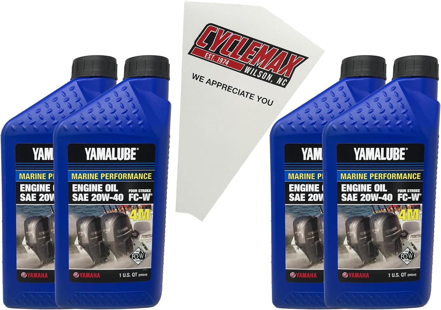 Amazon.com: Cyclemax Four Pack compatible with Yamaha Yamalube Marine ...