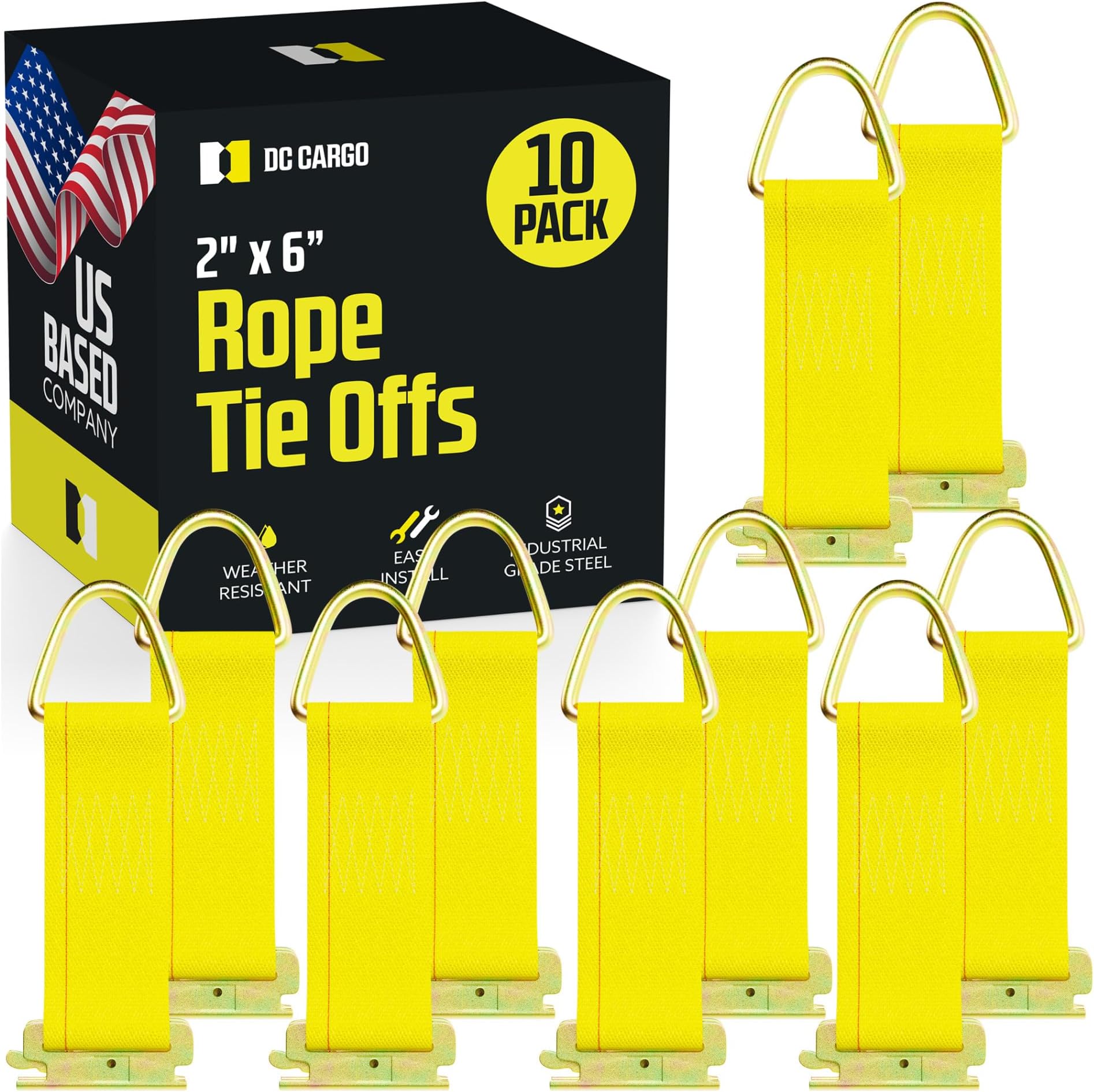 DC Cargo E Track Kit d'arrimage 16 pièces : rails E-Track noirs de 1,5 m et accessoires d ...