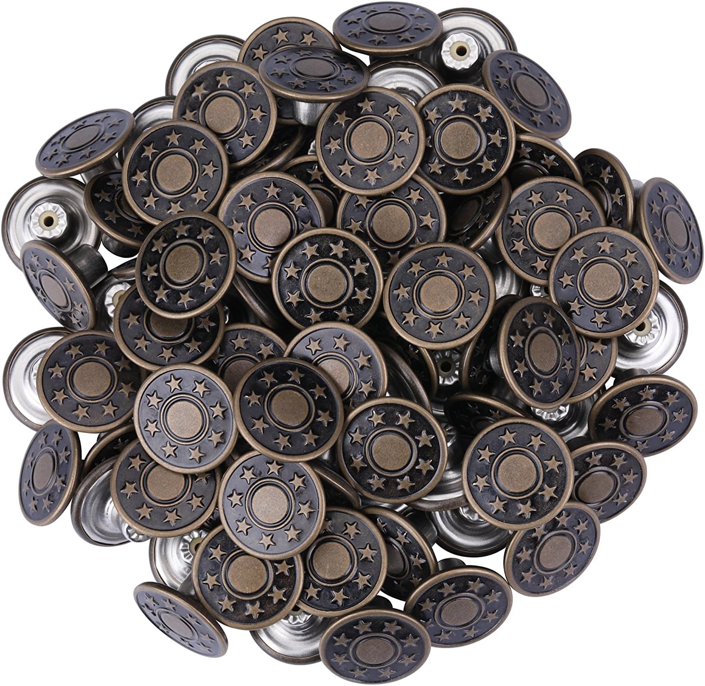 Amazon.com: I-MART 50 Sets Metal Jeans Buttons Tack Snap Button ...