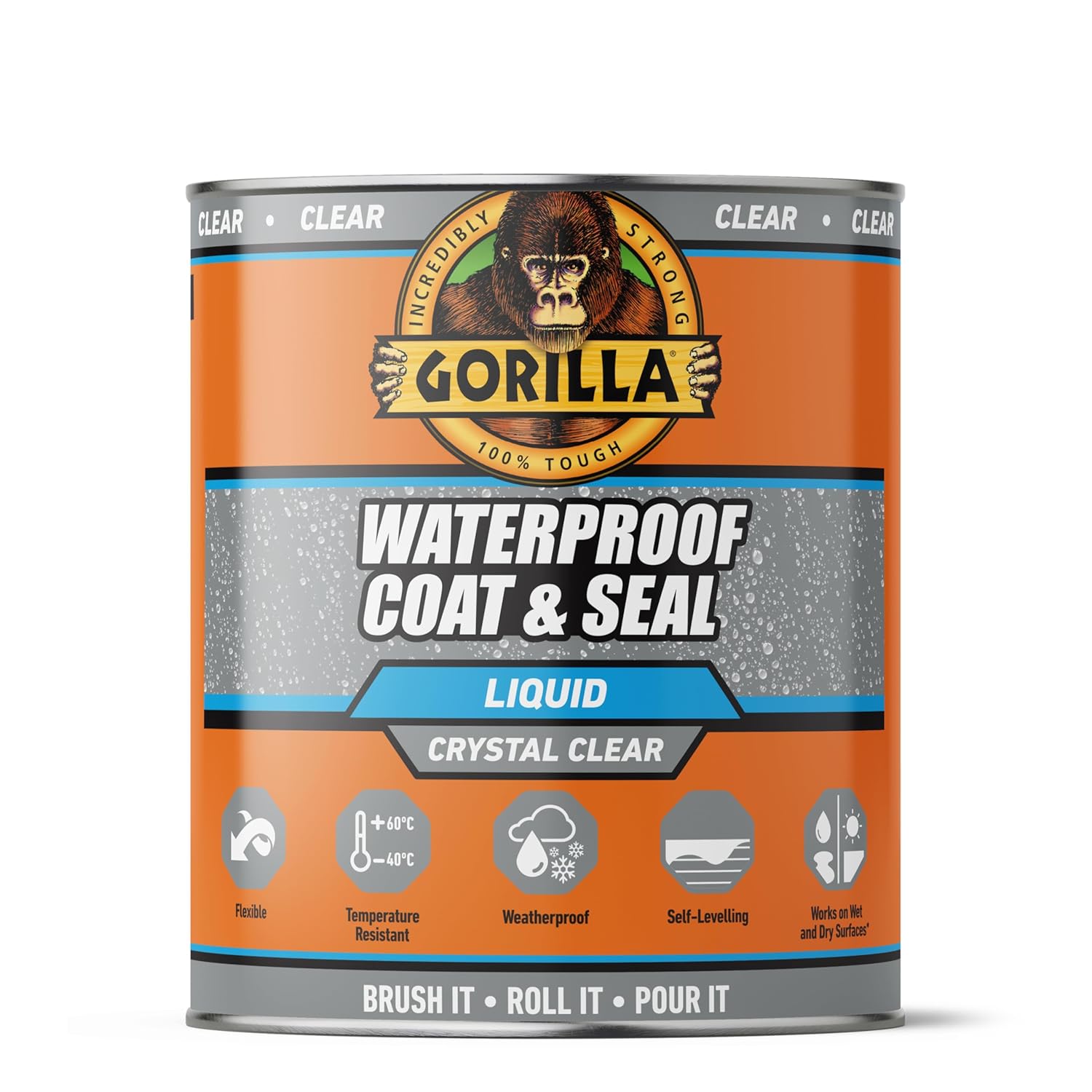 Gorilla Waterproof Coat & Seal Clear, 473ml - Weatherproof Liquid ...