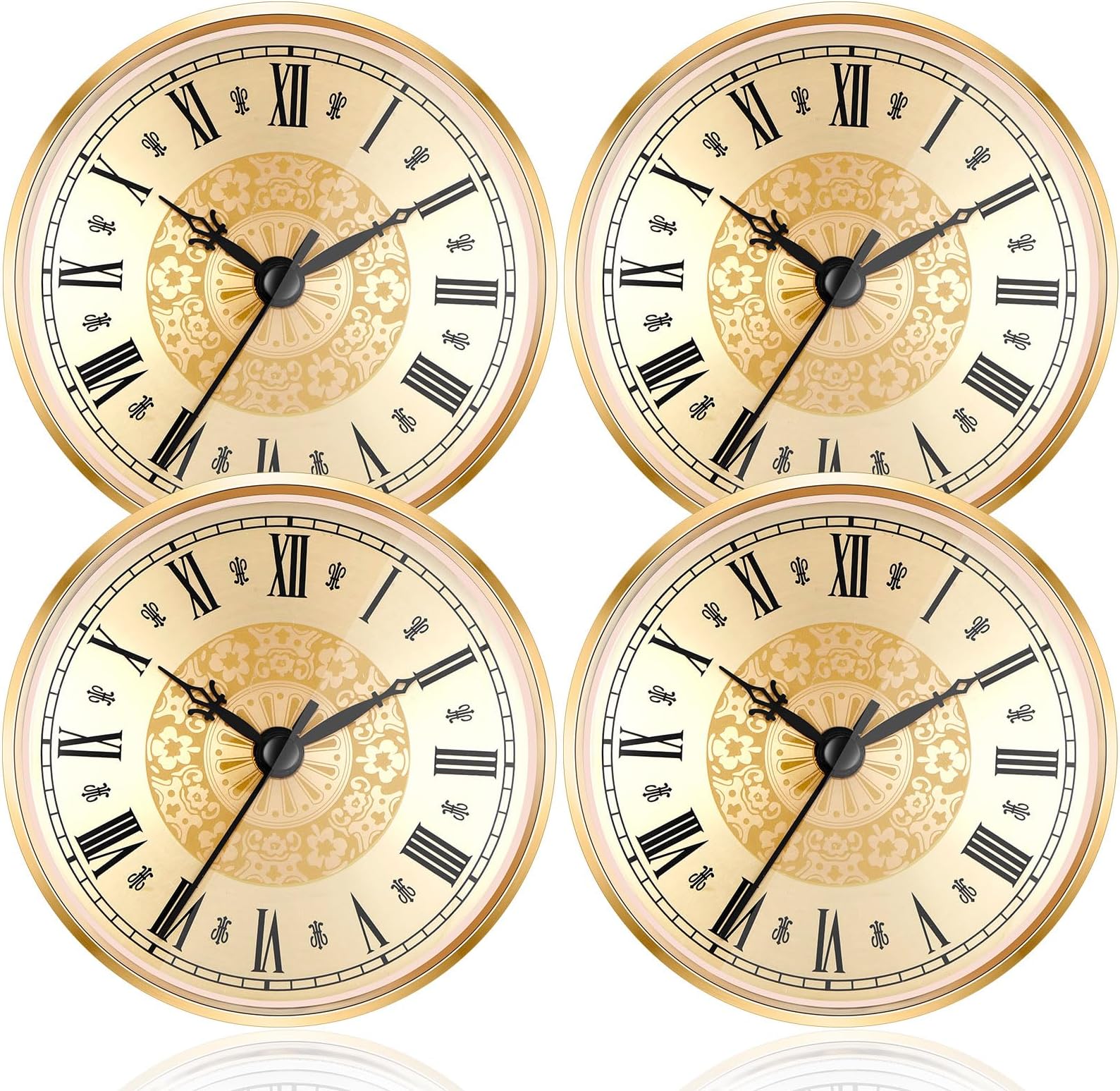 Amazon.com: Misdary 4 Pack 4.3 Inch (110mm) Quartz Clock Insert Round ...