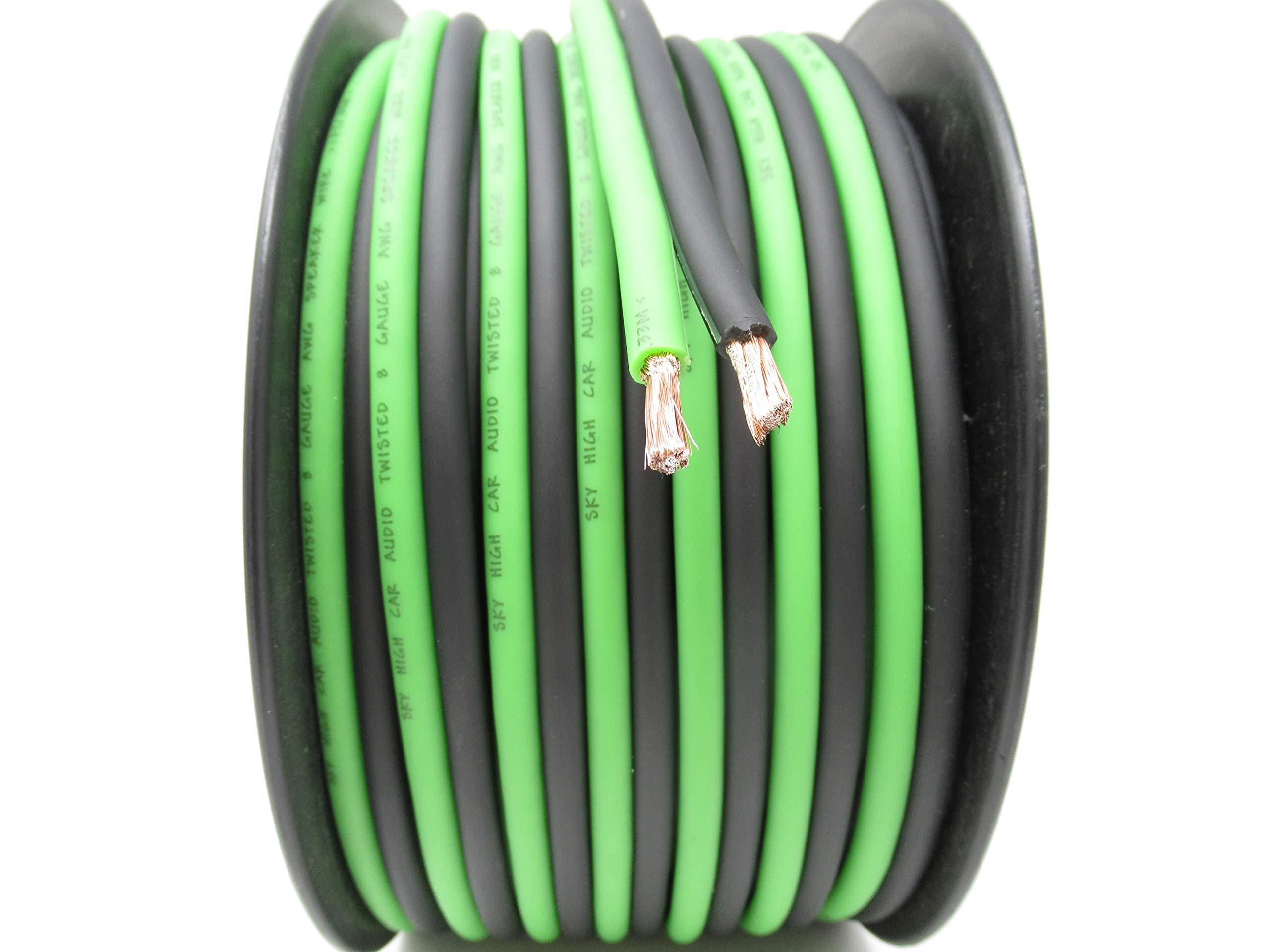 Amazon.com: 100' feet True 8 Gauge AWG CCA Speaker Wire GR/BK Car Home ...