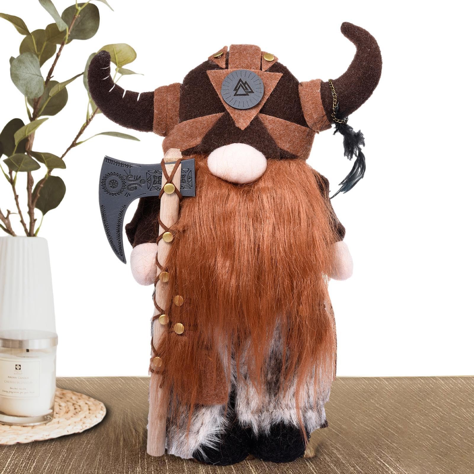 Tioheam Harz Wikinger Statue Wikinger Krieger Statue Gartenzwerg ...