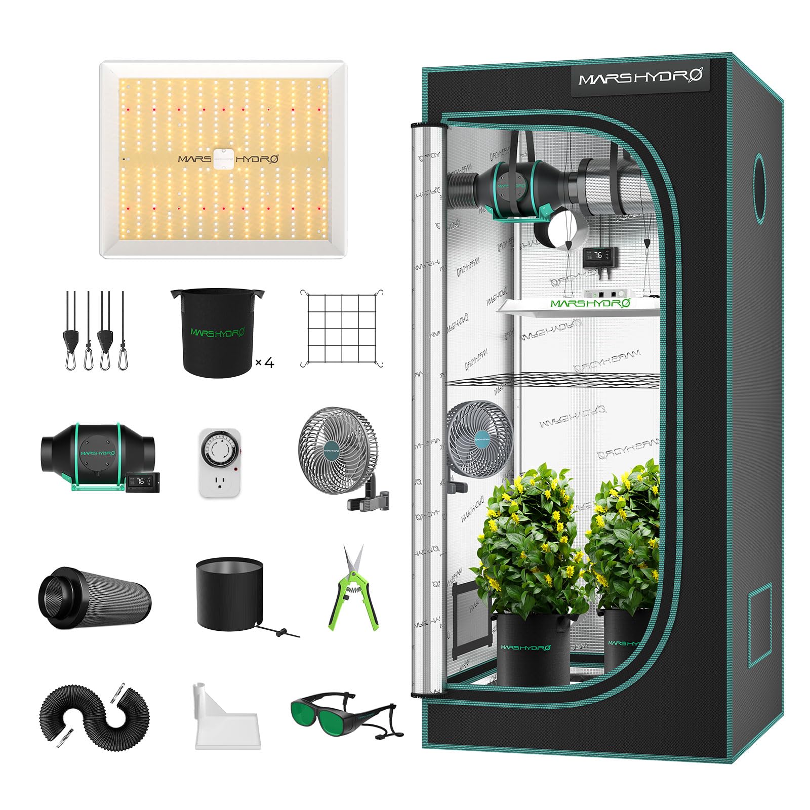 Amazon.com: 2024 Update MARS HYDRO Grow Tent Kit 150W TS1000 32"x32"x63 ...