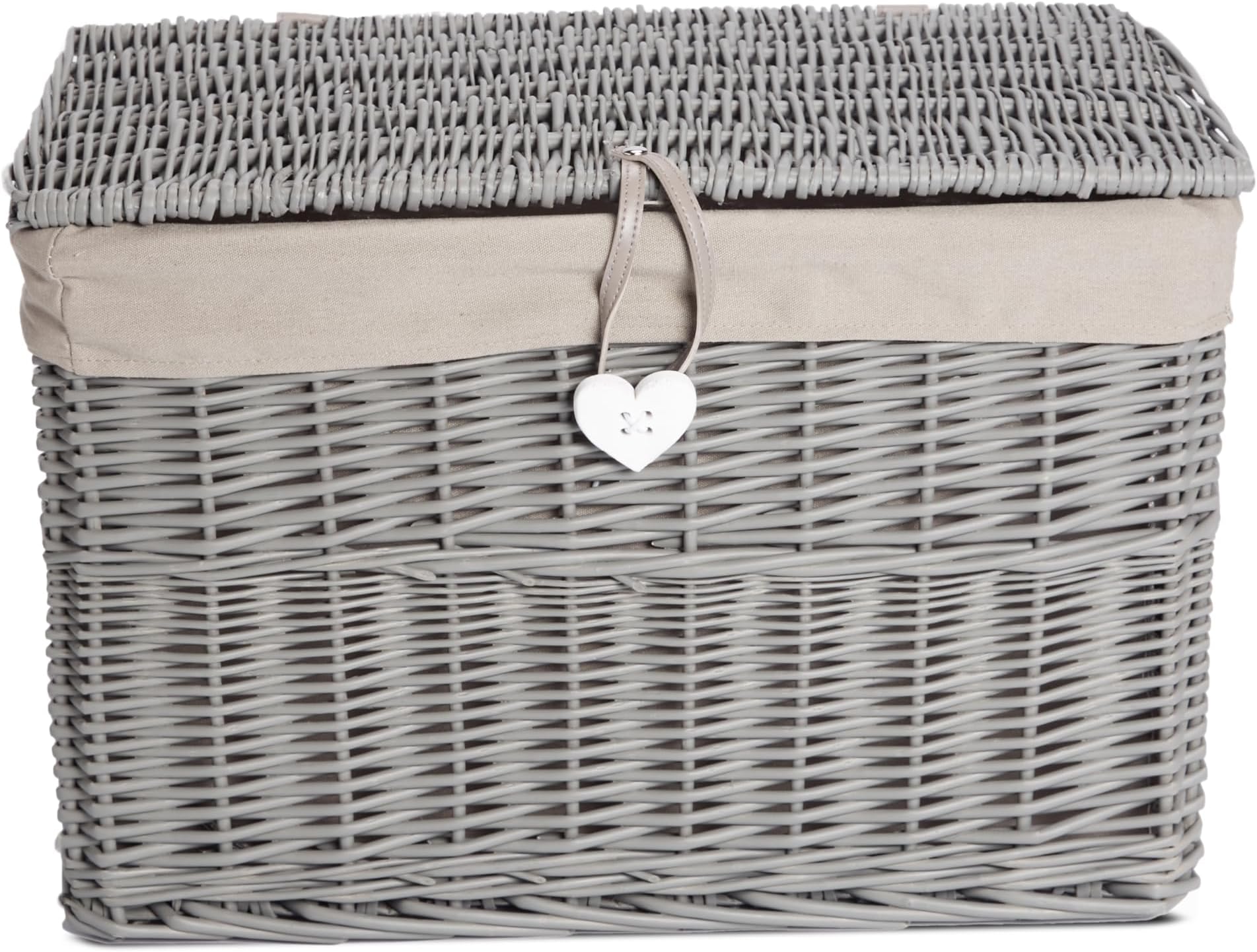green leaves Trunk Nursery Wicker Basket, Grey, Medium Storage Box ...