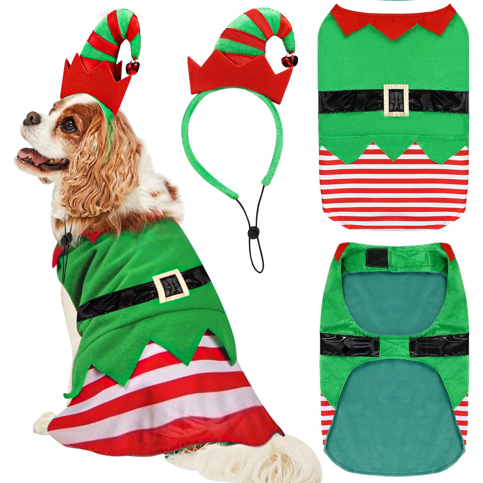 Amazon.com : Dog Costume Christmas Pet Clothes Christmas Outfit Elf ...