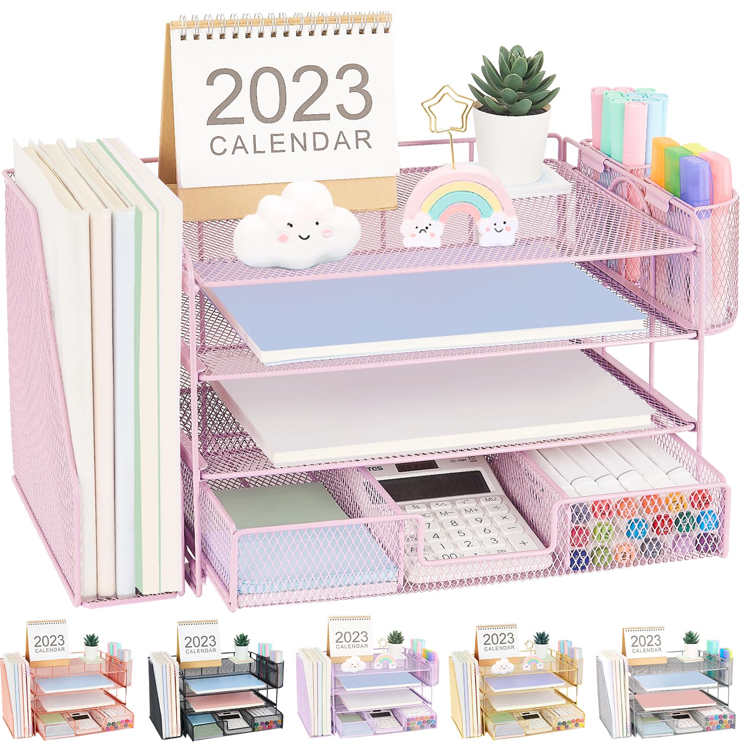 Snapklik.com : OPNICE Desk Organizers And Accessories, 4 Tier Tray File ...