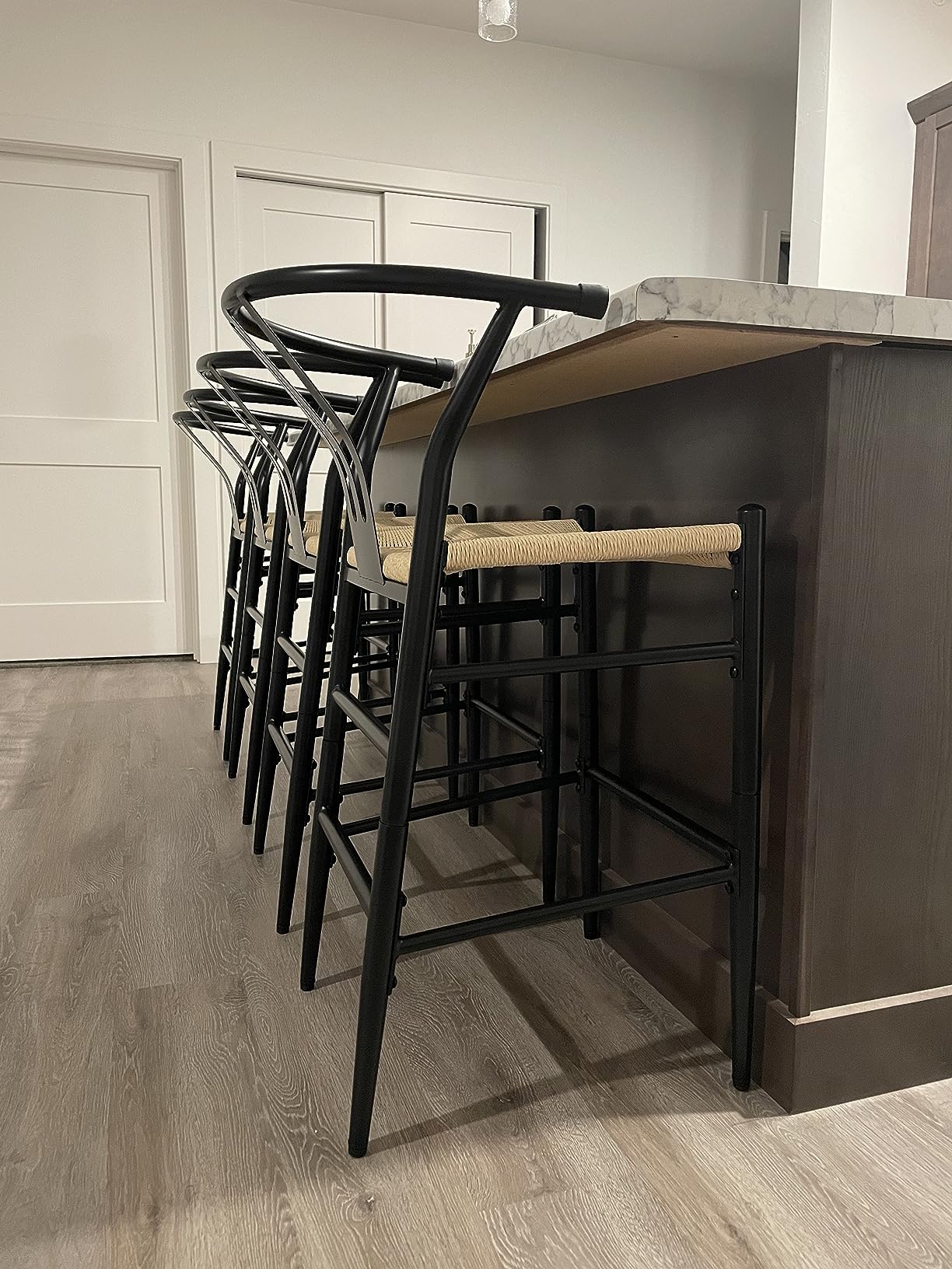 $46/mo - Finance Yaheetech 26'' Weave Counter Stools Set of 4 Barstool ...