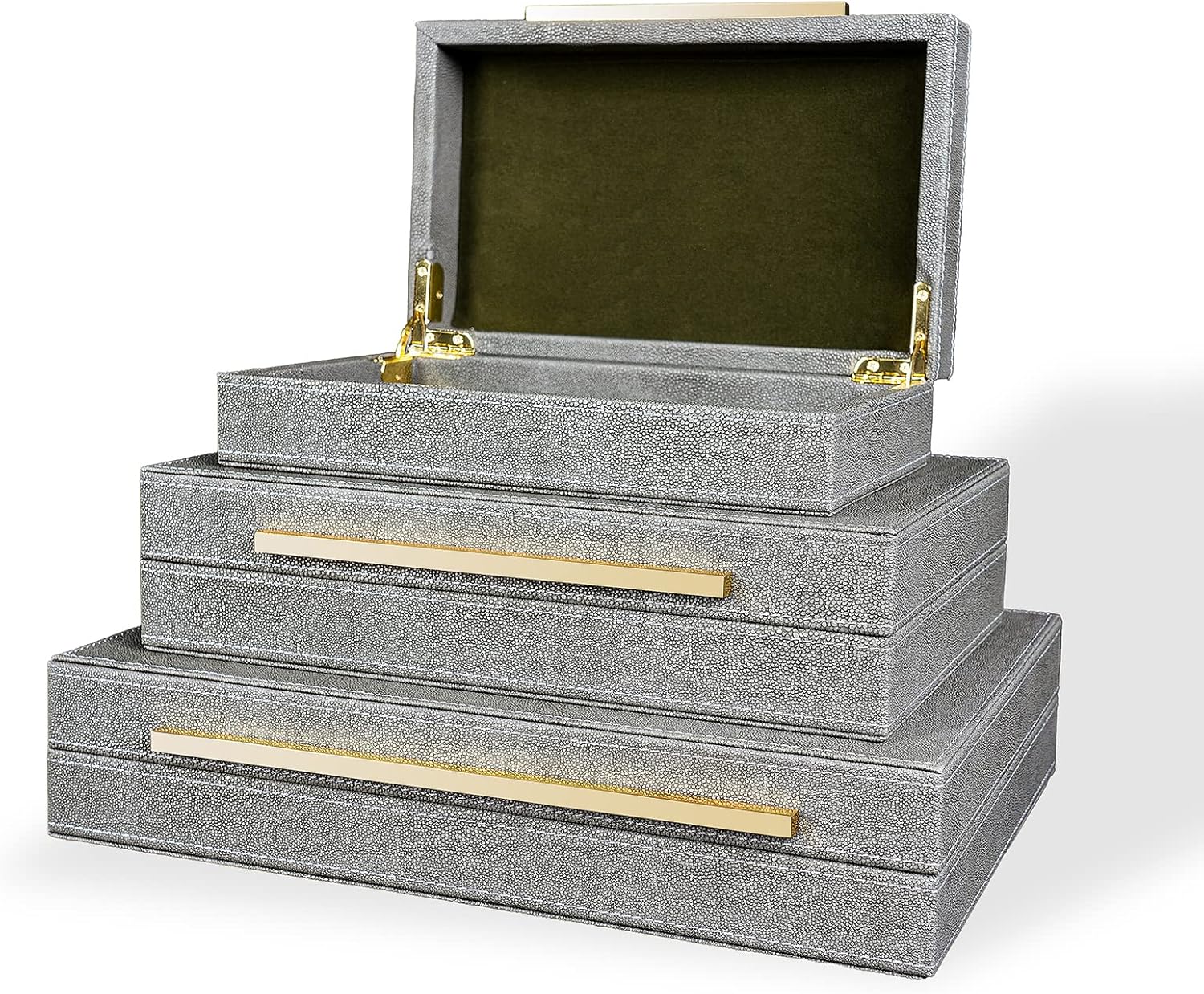 Amazon.com: 18 Inch Oversized Faux Dark Grey Shagreen Leather ...