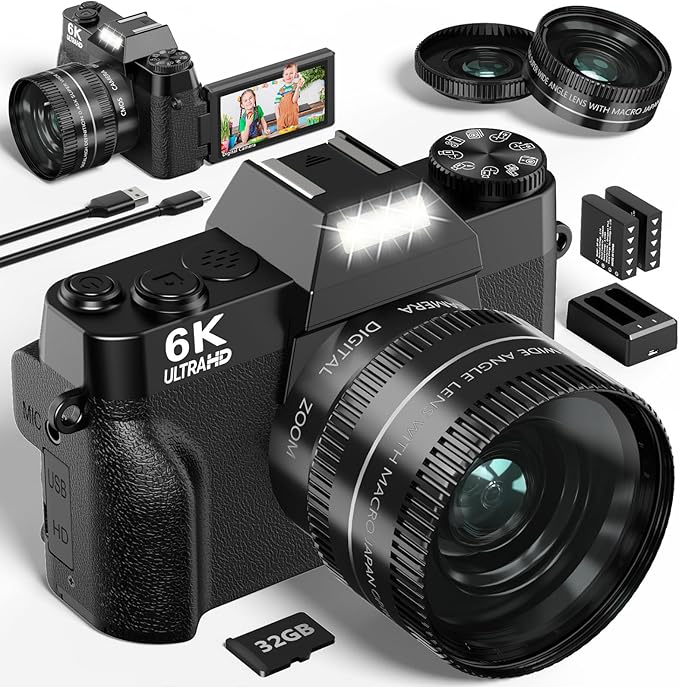 Amazon.com : 6K Digital Camera for Photography - WiFi 64MP Vlogging ...