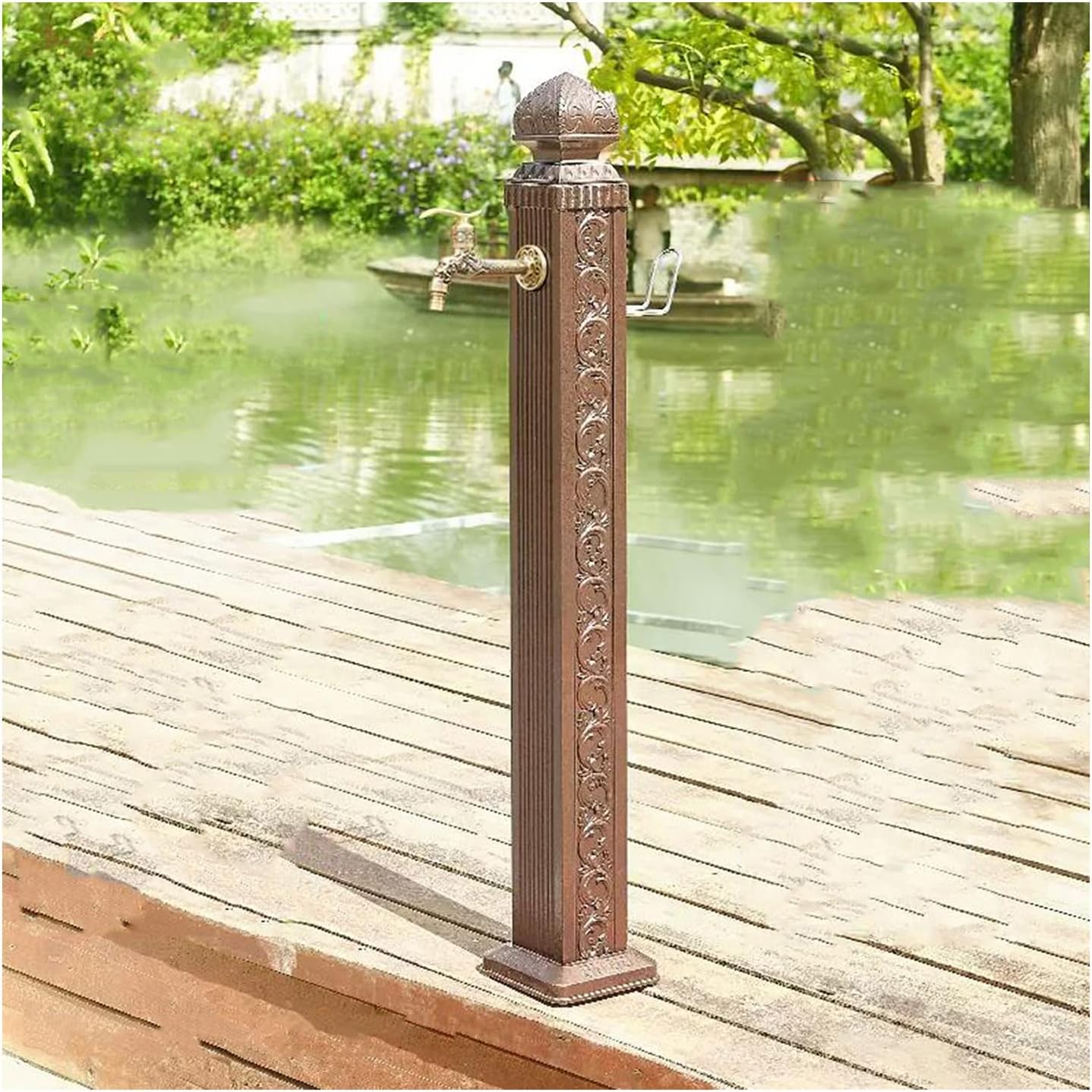 Amazon.com: Aluminum Freestanding Column Faucet,with 7.5m Spray Gun and ...