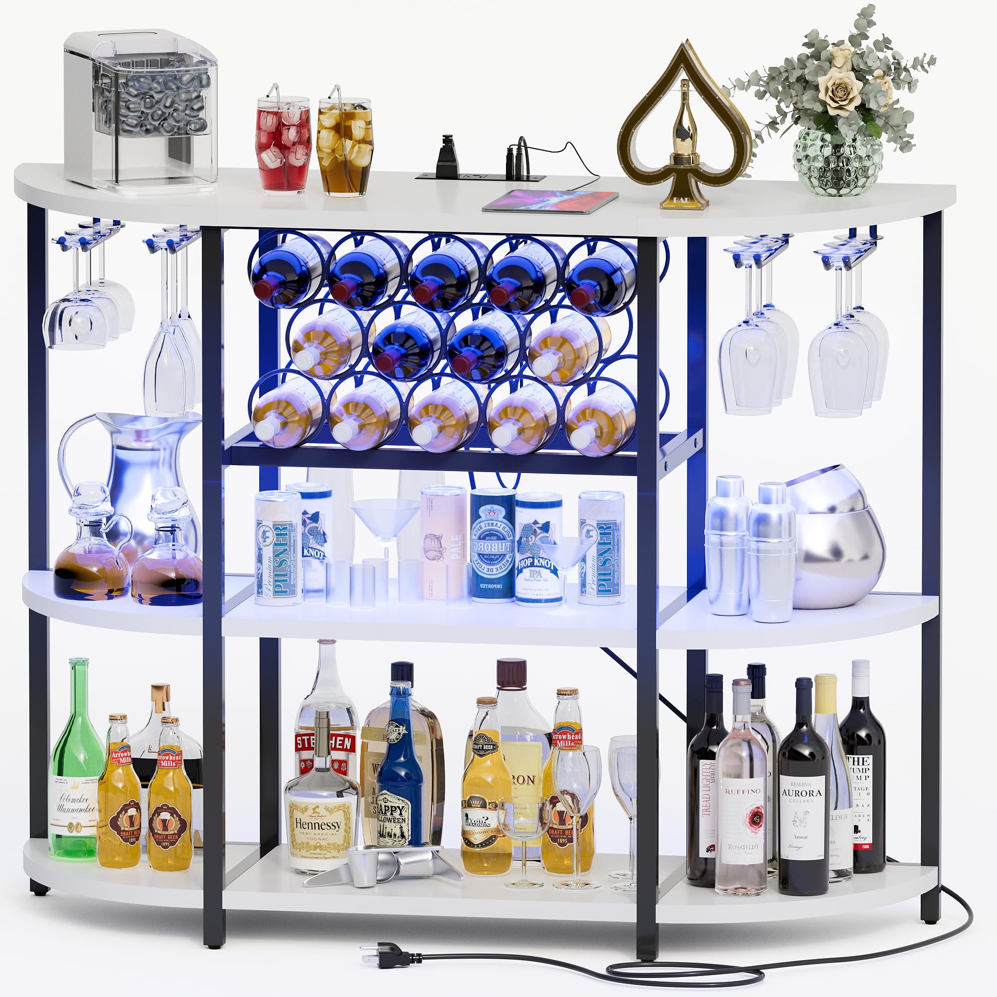 Amazon.com: Furmax Wine Bar Cabinet for Liquor Bar Table Bar Cabinet ...
