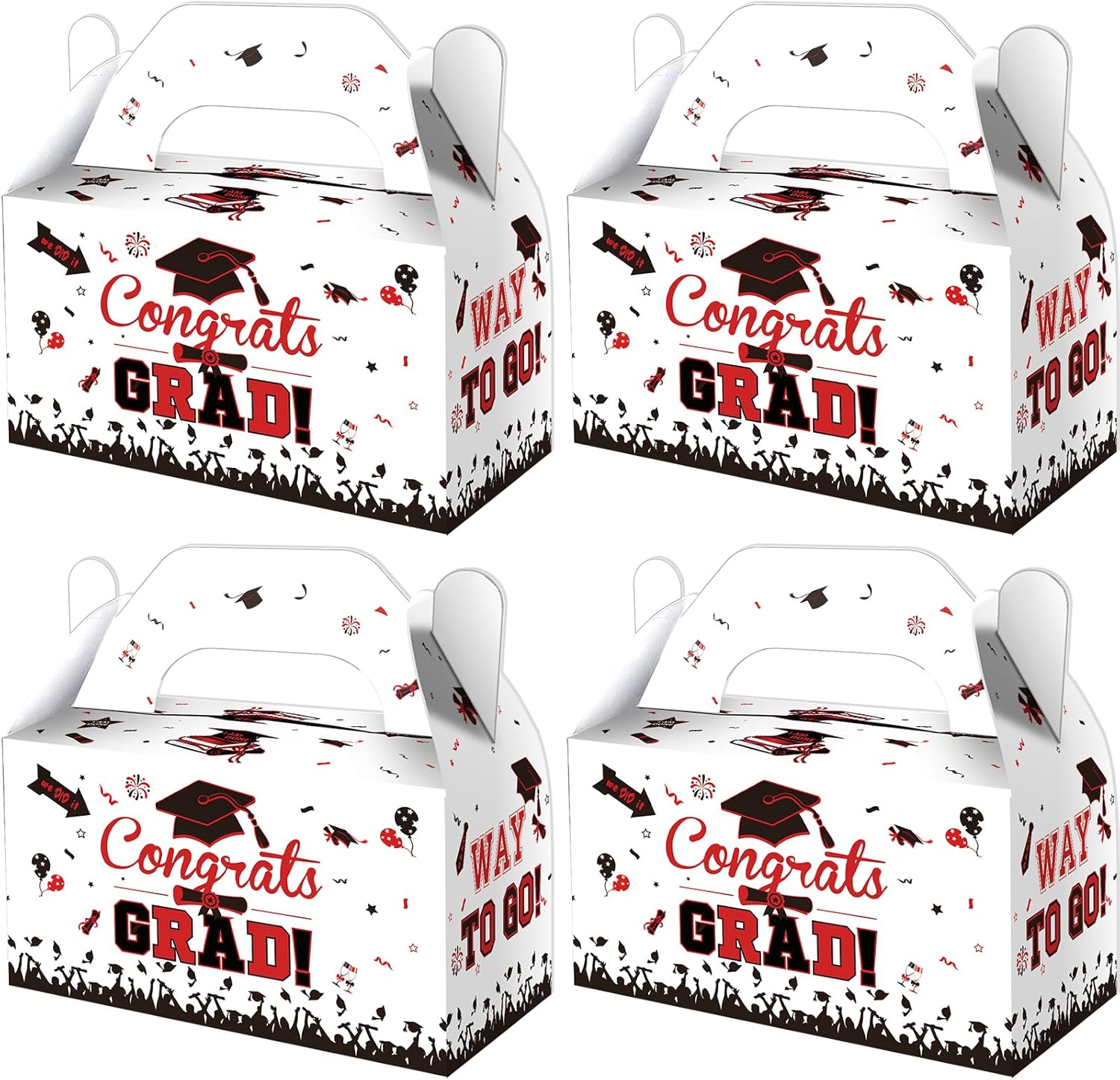 Amazon.com: Yavxzvbw 24Pcs Red and Black Graduation Gift Box Graduation ...