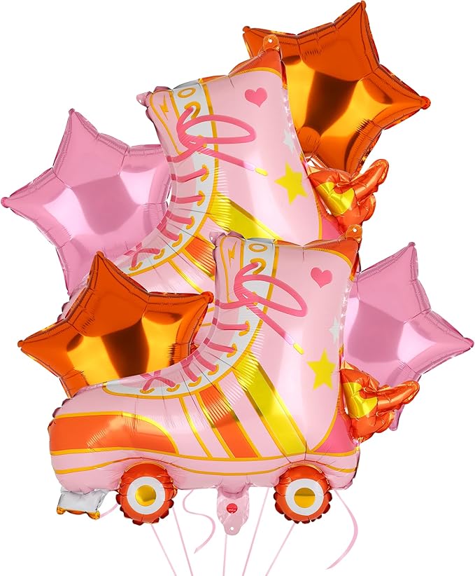 Amazon.com: Pink Rocket Roller Skate Balloons 80s 90s Retro Theme Hip ...