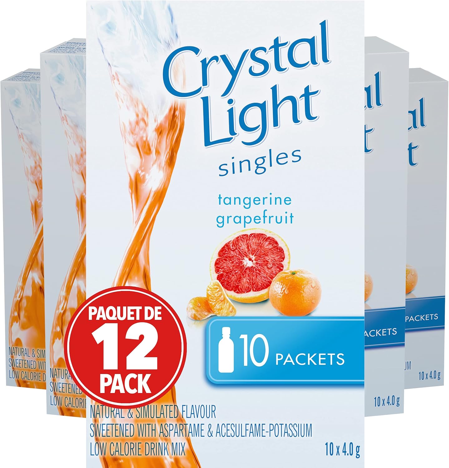 Crystal Light Tangerine Grapefruit Singles, 40g (12 Boxes of 10 Packets ...
