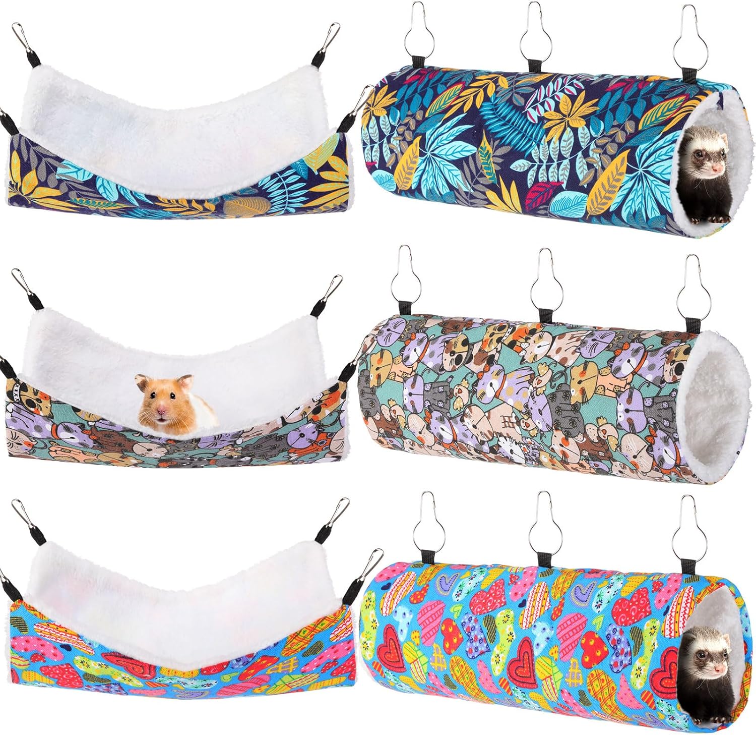 Amazon.com: Abbylike 6 Pieces Rat Guinea Pig Hanging Hammock Ferret ...
