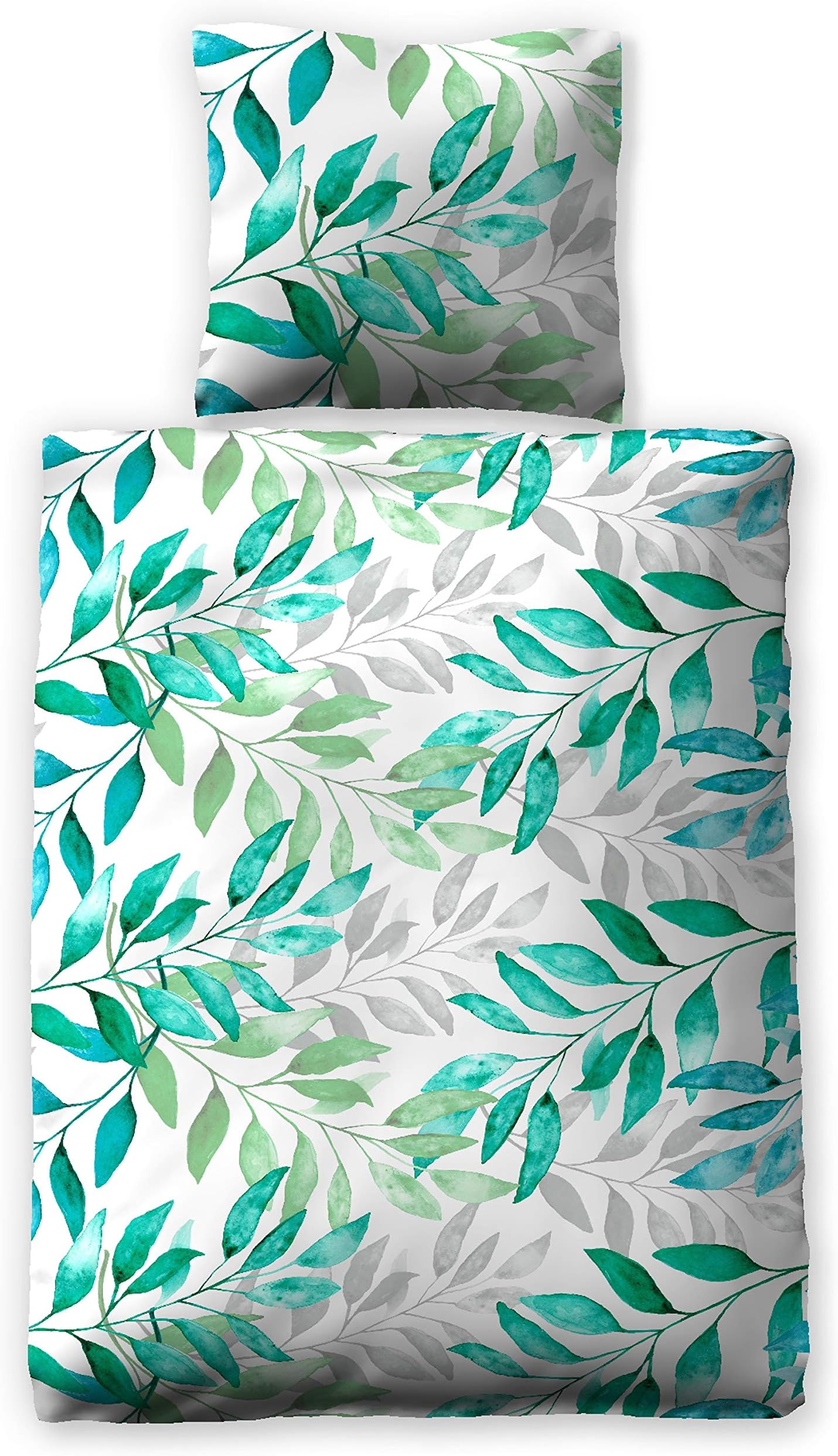 jilda-tex Seersucker-Bettwäsche Sommerbettwäsche Botanic Green 135x200 ...