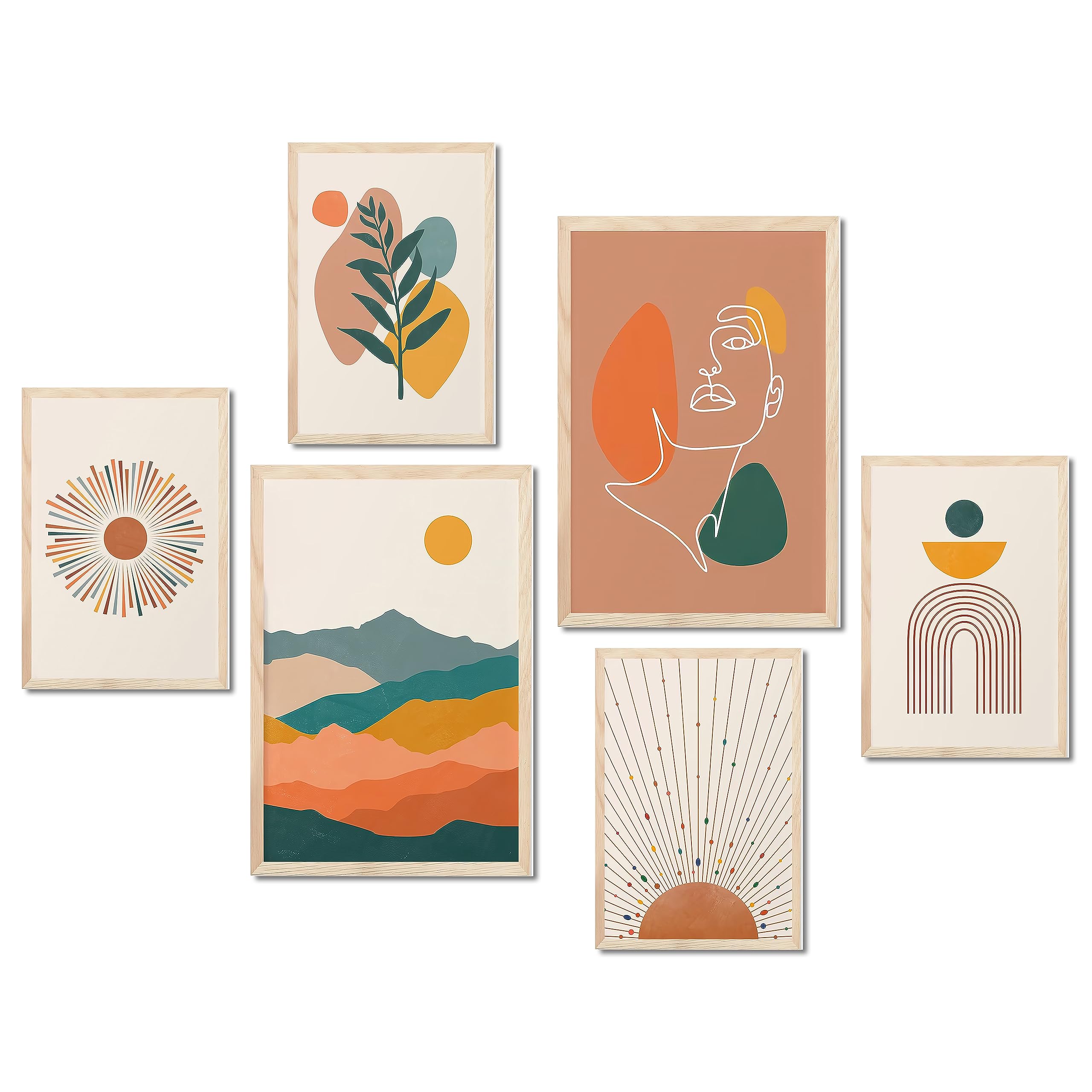 Amazon.com: HK Studio Boho Abstract Wall Art Pack 6 - Bring Bohemian ...