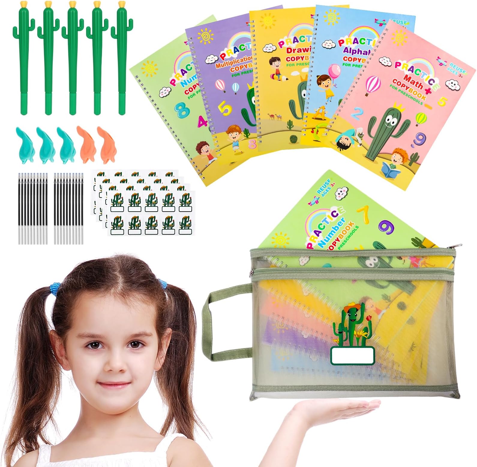 Amazon.com : D-FantiX Large Magic Grooved Practice Copybook 5 Pack with ...