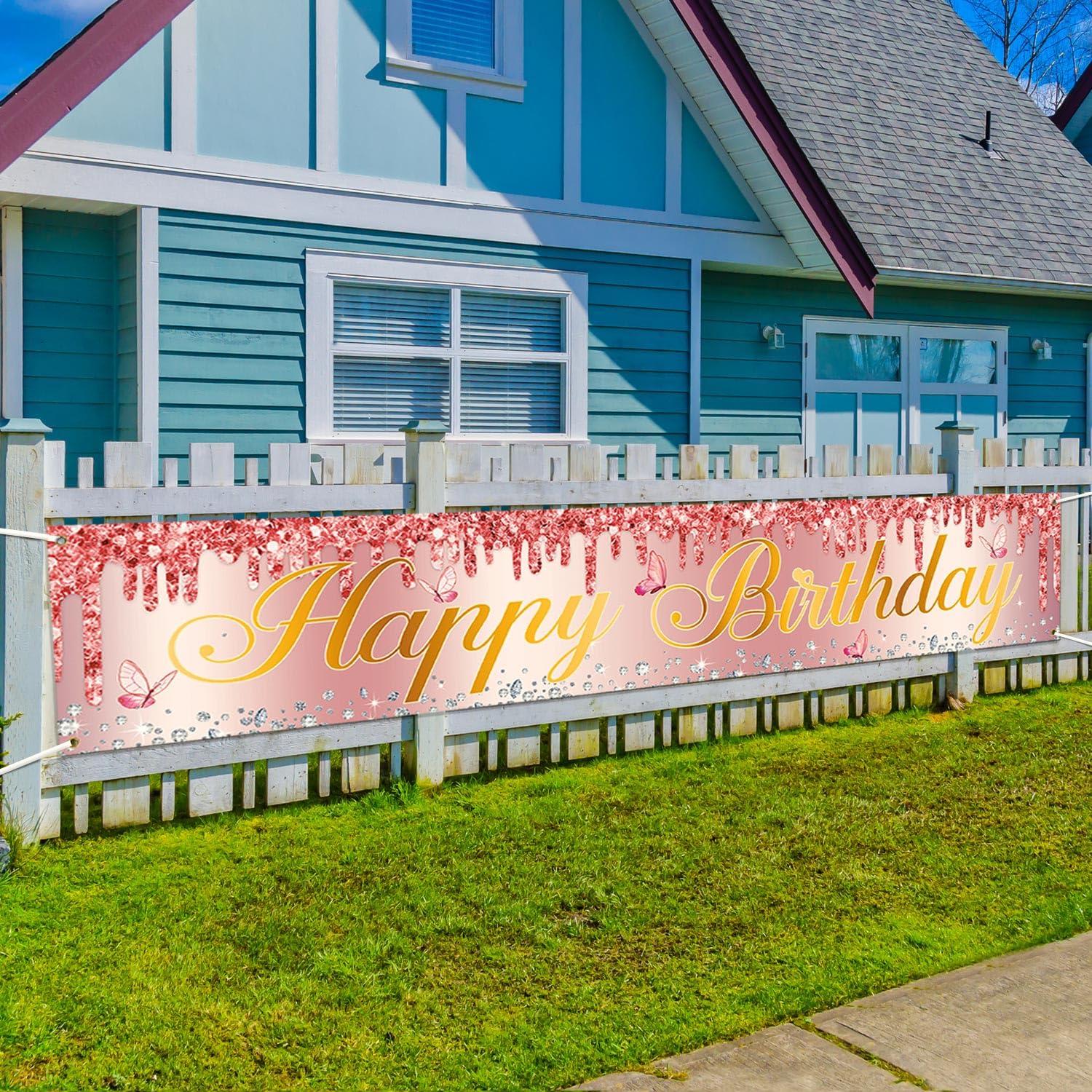 Large Happy Birthday Banner, Colorful Happy Birthday Yard Banner for ...