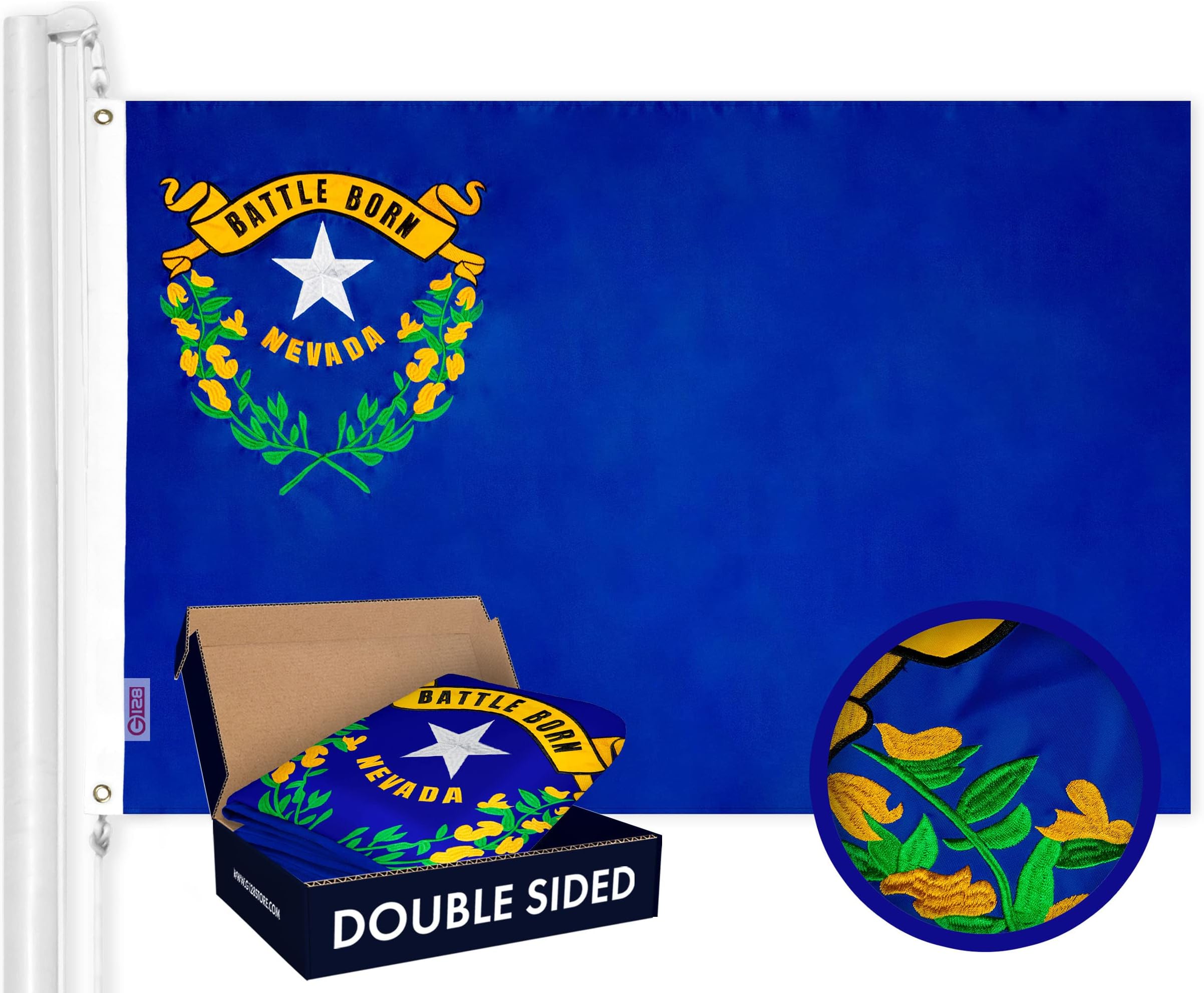 Amazon.com : Nevada State Flag 3x5ft Double Sided Outdoor Heavy Duty ...