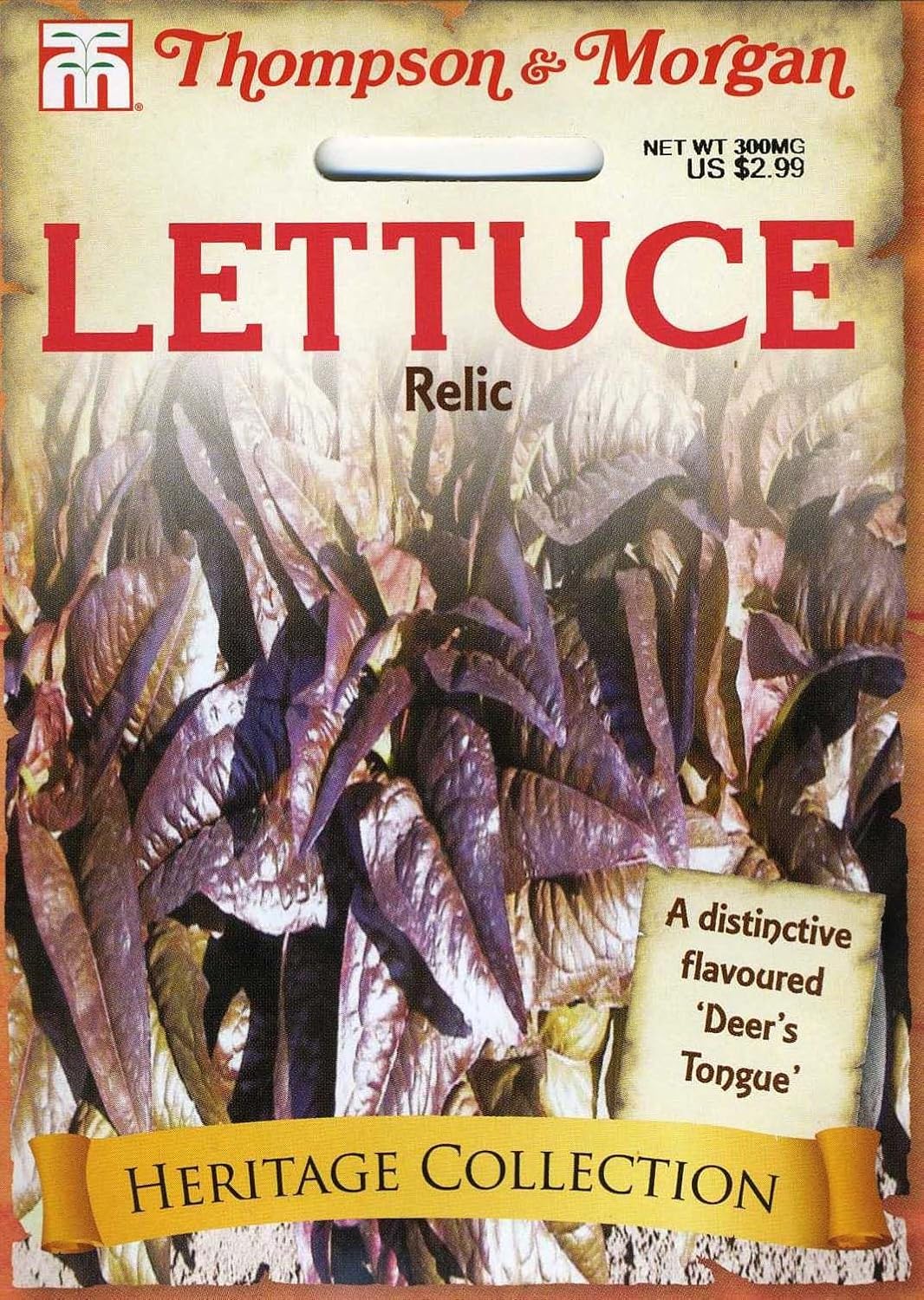 Amazon.com : Thompson & Morgan 4957 Heirloom Lettuce Relic Seed Packet ...