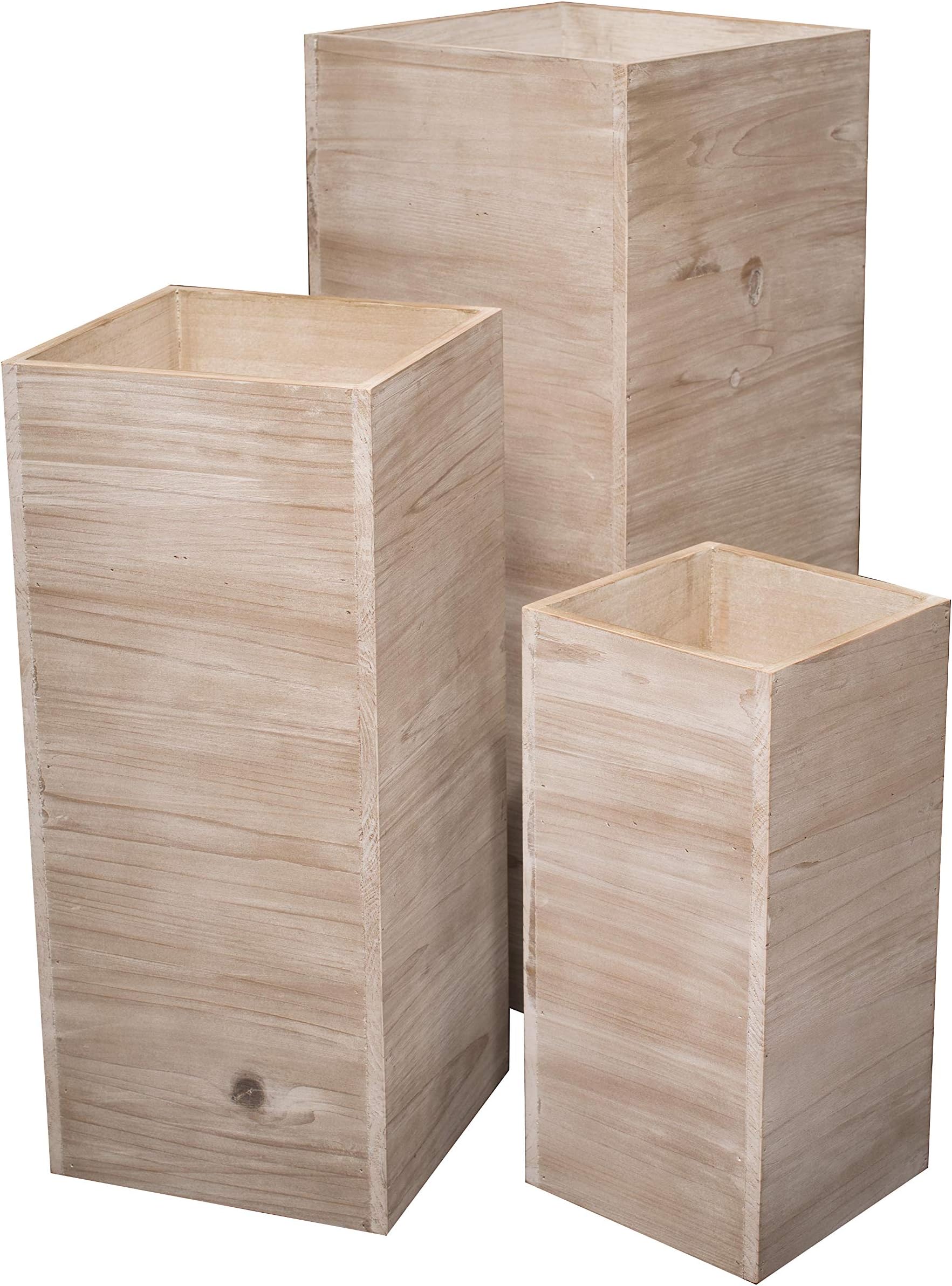 Amazon.com: Anderson's Square Wooden Garden Planters Set - 3 Pieces ...