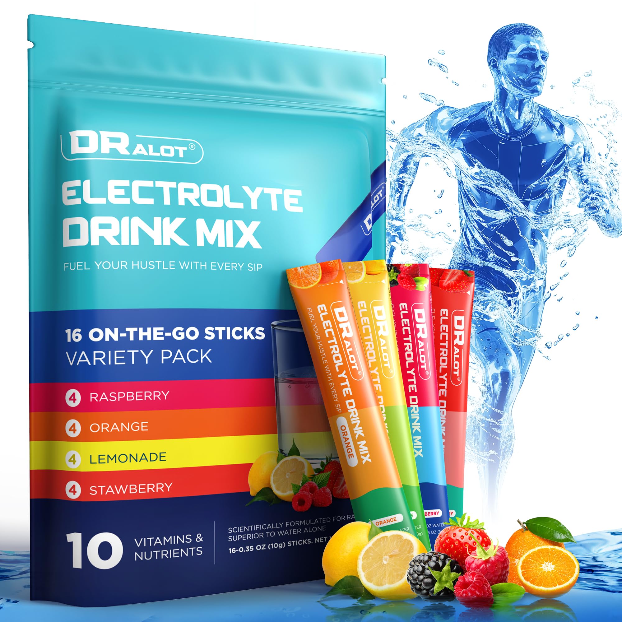 Amazon.com: Dralot Sugar Free Electrolytes Powder with Natural Flavors ...