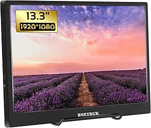 Amazon.com: Bnztruk 13.3 inch Portable Monitor Laptop Monitor 1080P FHD ...