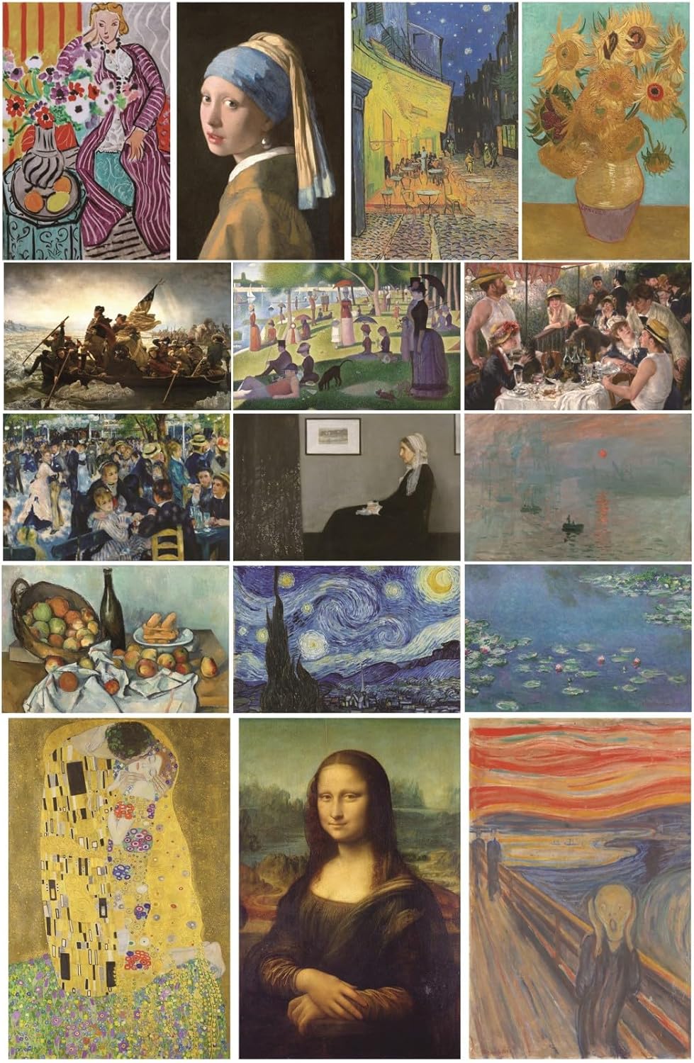 Amazon.com: MINI ZOZI Famous Art Prints And Posters 16PCS Paintings ...