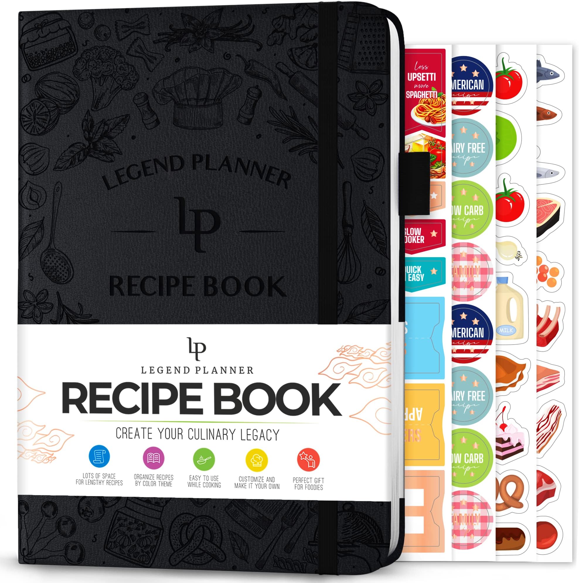Amazon.com: PLANBERRY Recipe Book – Blank Hardcover Cookbook to Write ...