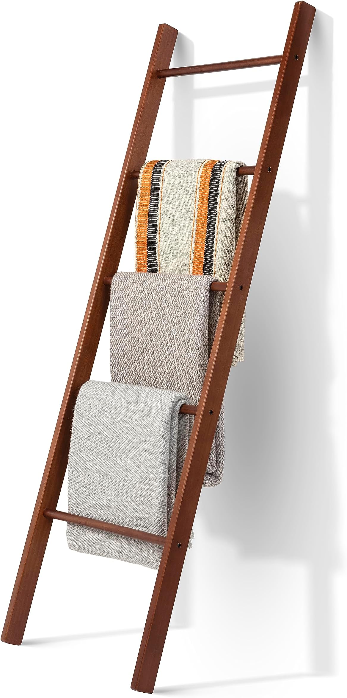 Amazon.com: FUIN 57in Wood Blanket Ladder Living Room Decorative Wall ...