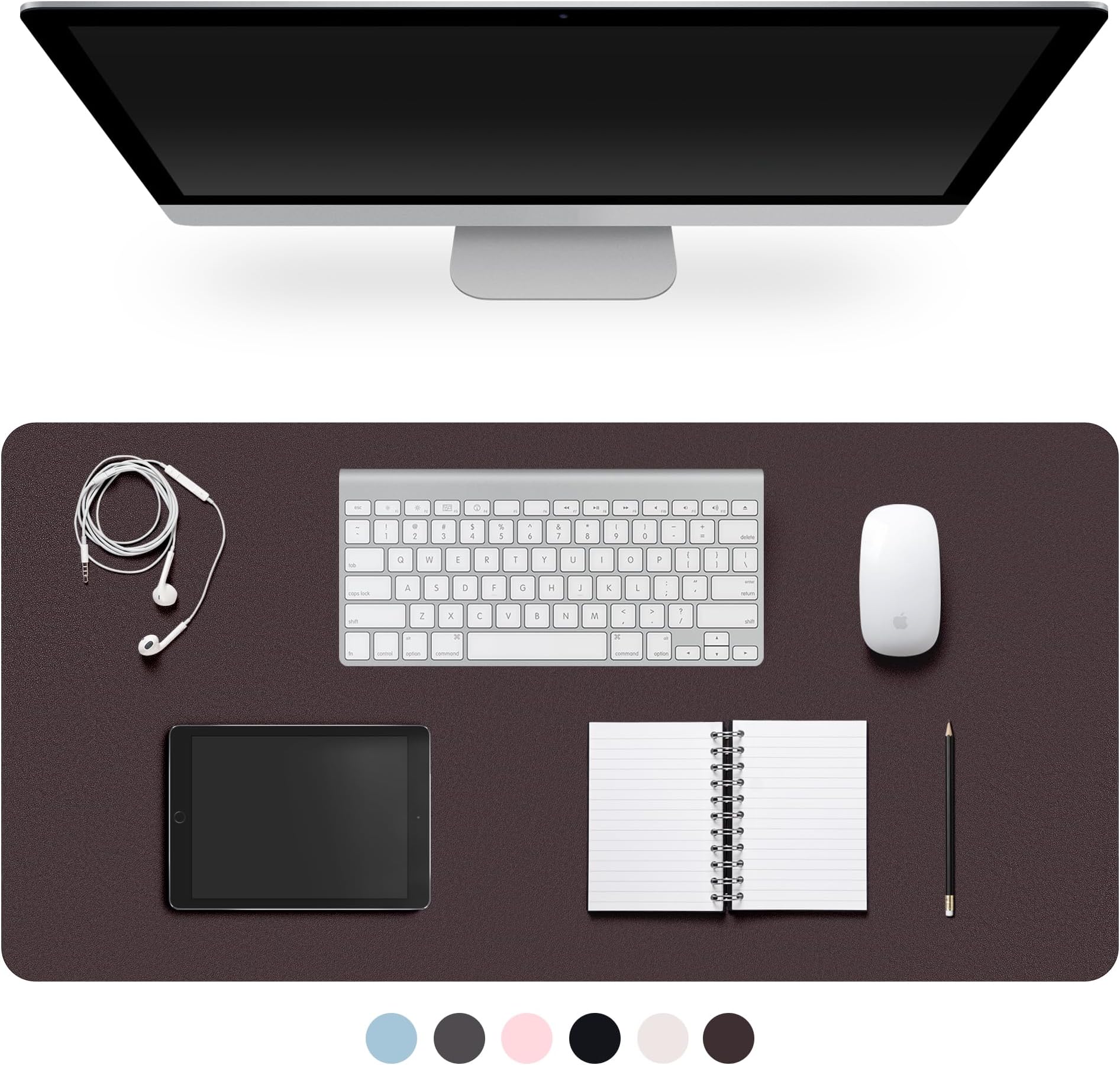 Amazon.com : Leather Desk Pad Protector,Non-Slip Desk Pad,on-Slip PU ...