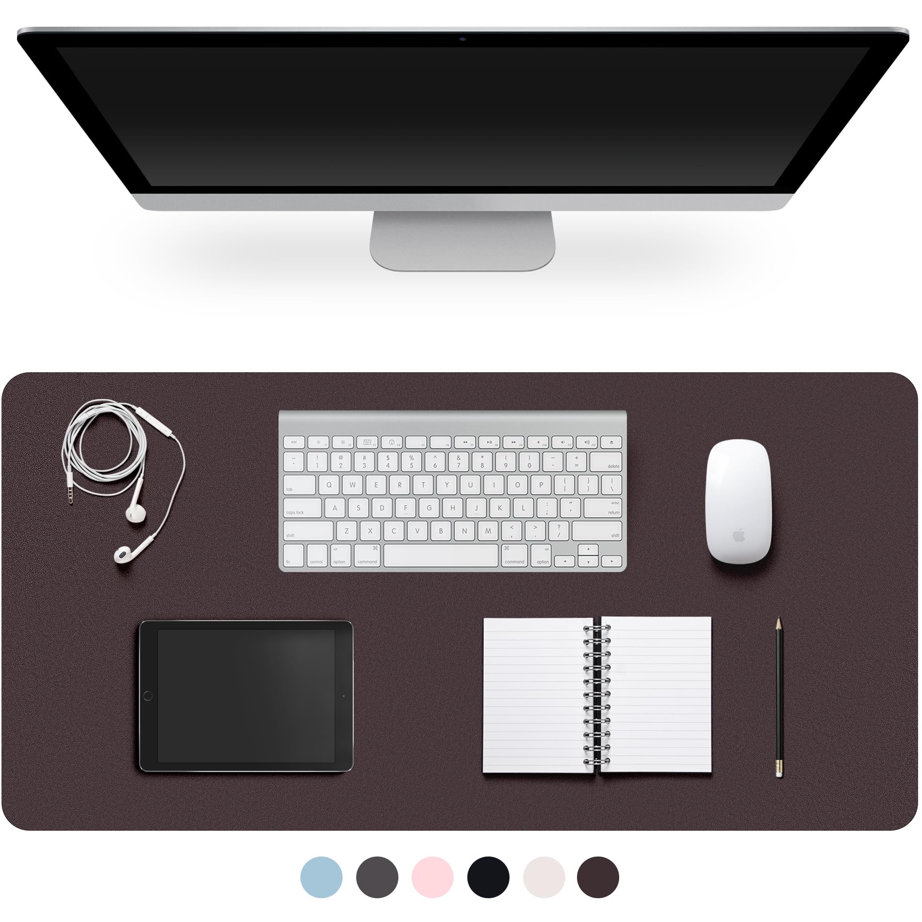 Amazon.com : Leather Desk Pad Protector,Non-Slip Desk Pad,on-Slip PU ...