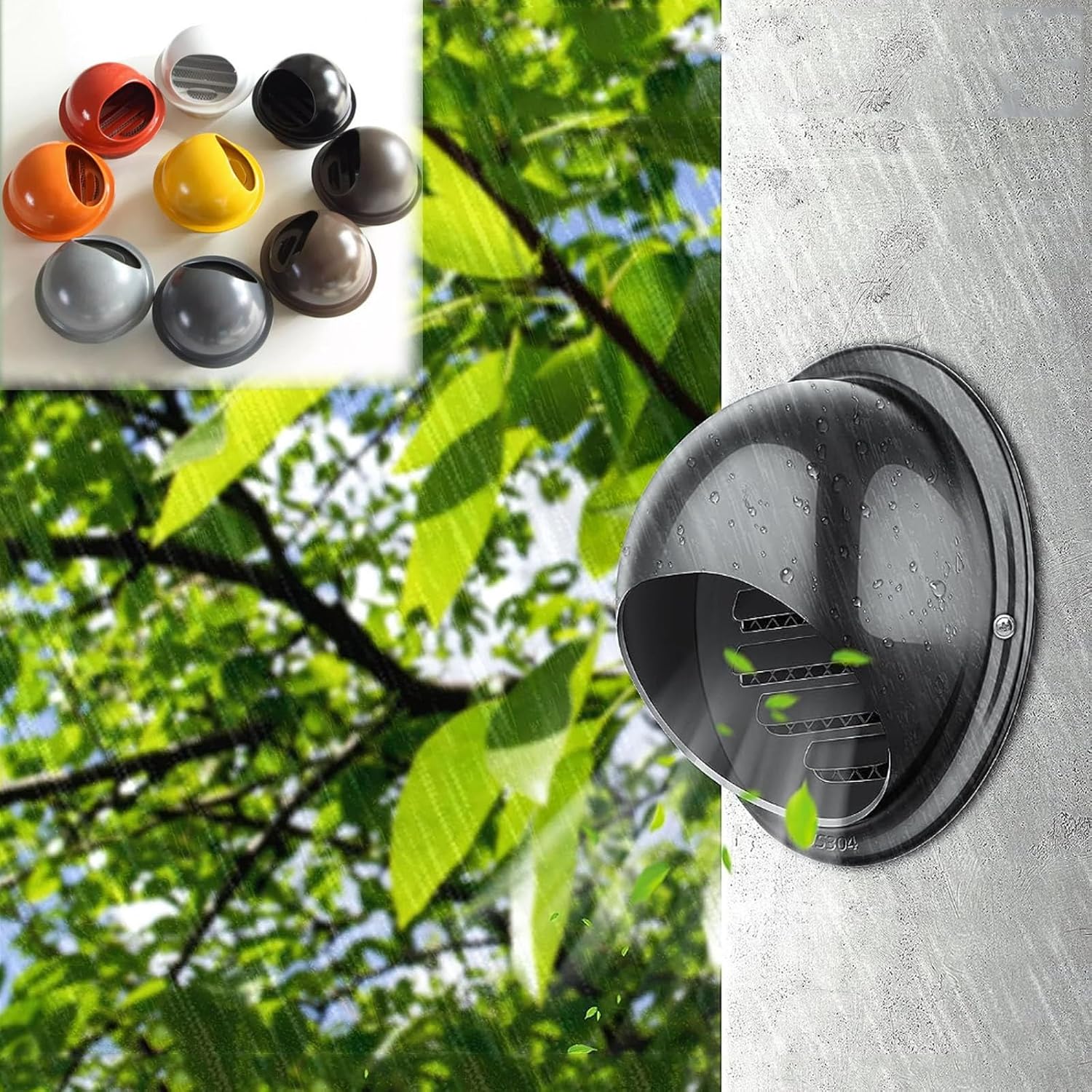 Amazon.com - DUYULIANG Vent Cap Wall Round Exhaust Hood Yellow Black ...