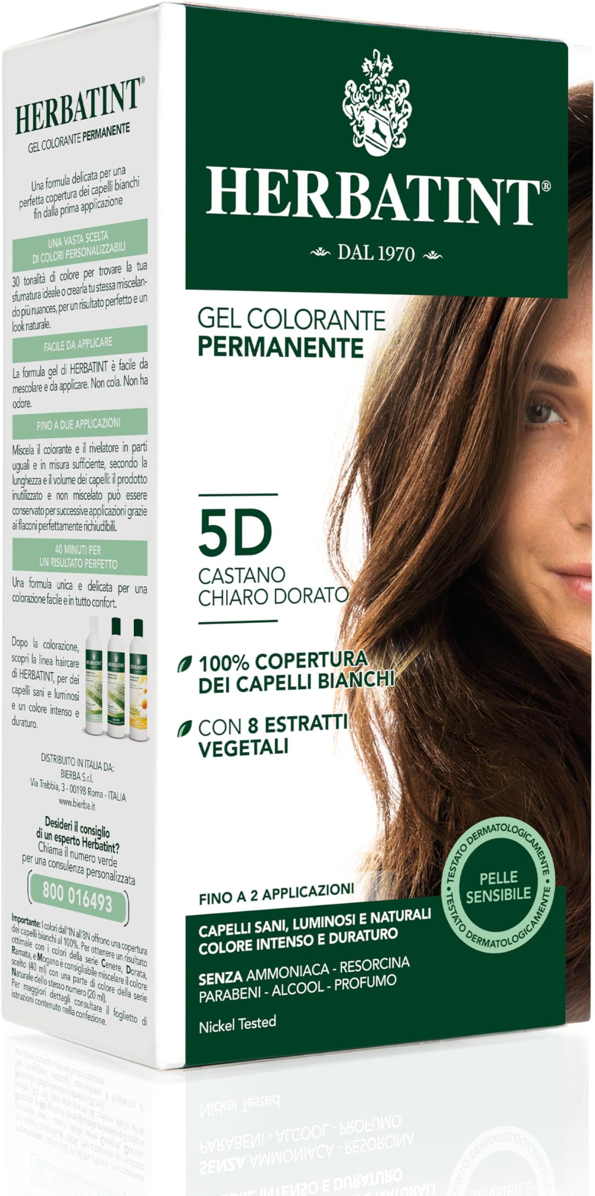 Amazon.com : Herbatint Permanent Hair Color Gel 5d Light Brown Golden ...