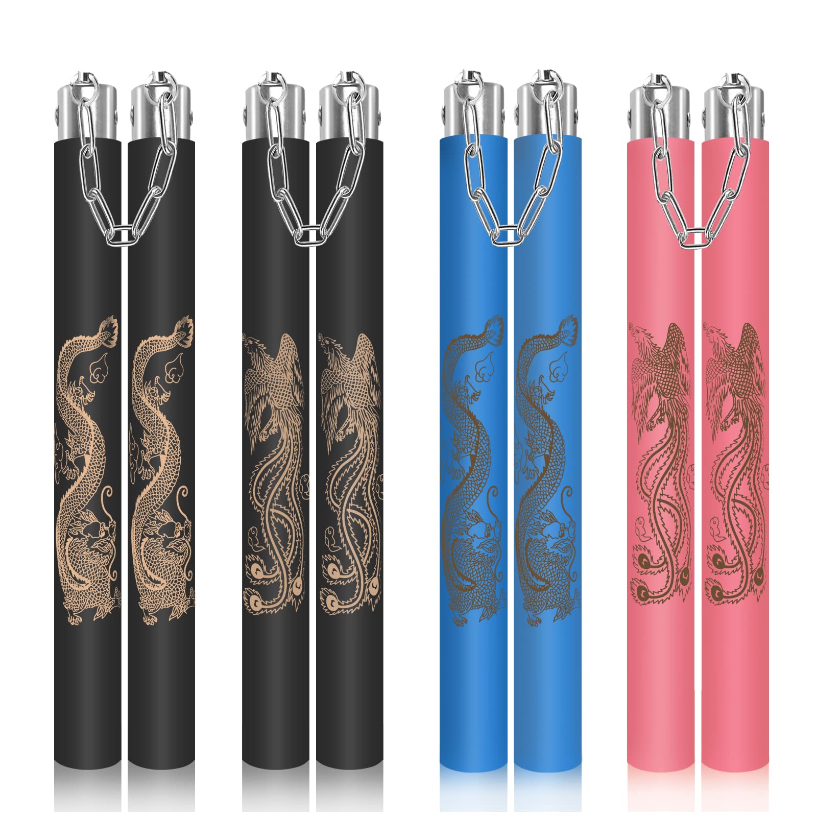 Training Nunchaku Flexible Rubber Blue Nunchucks - Safe With Ball ...