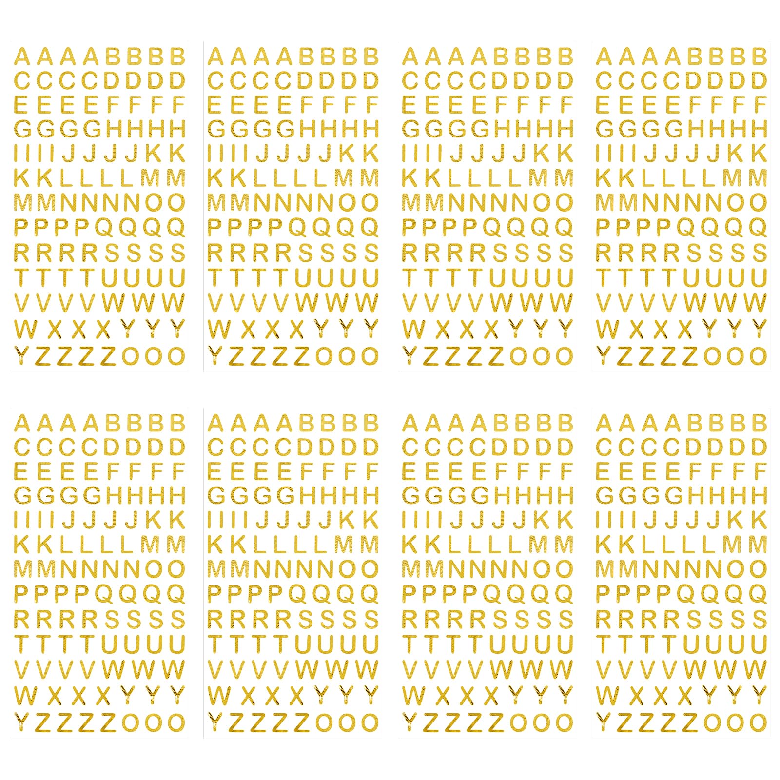 Snapklik.com : 8 Sheets Gold Letter Stickers, Small Glitter Letter ...