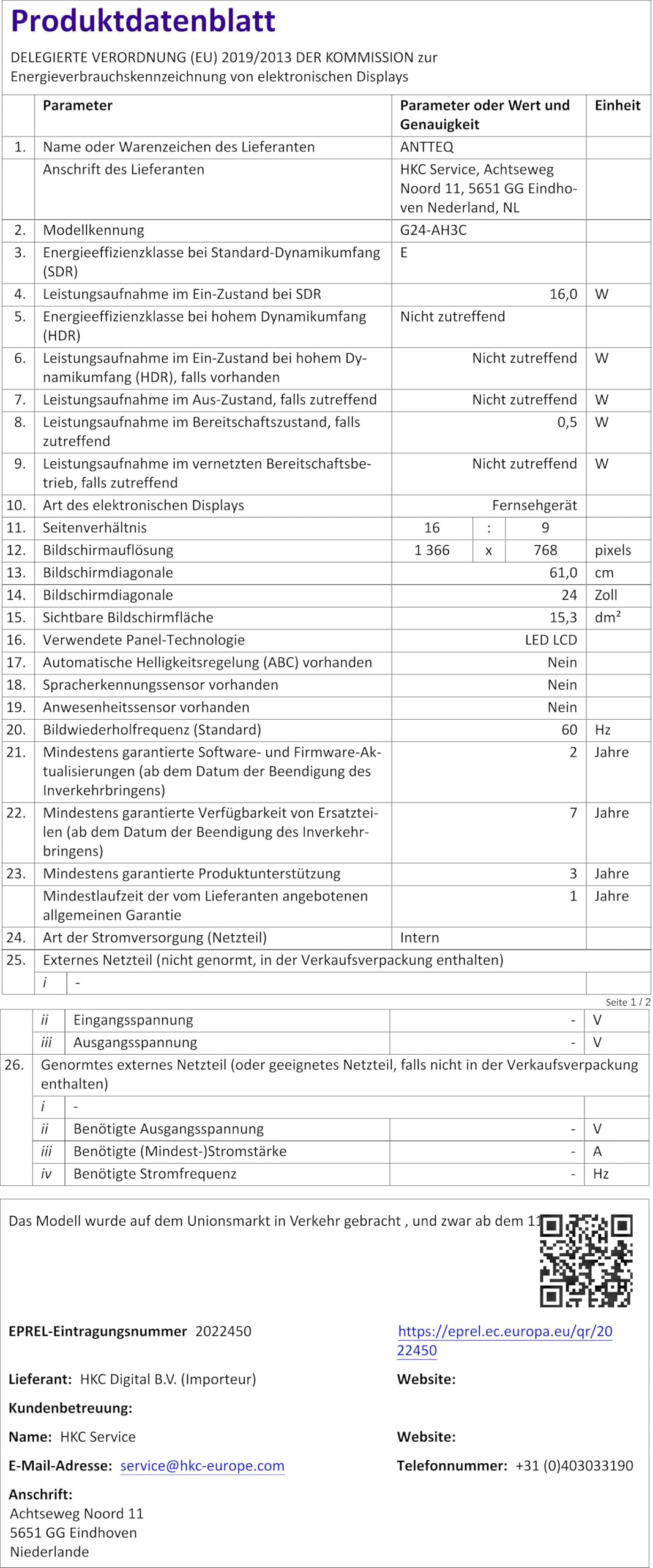 REFLEXION LED 23.6 Zoll TV LDDW-24 DVB-S2 / C / T2 DVD, 24 Volt 12 Volt ...
