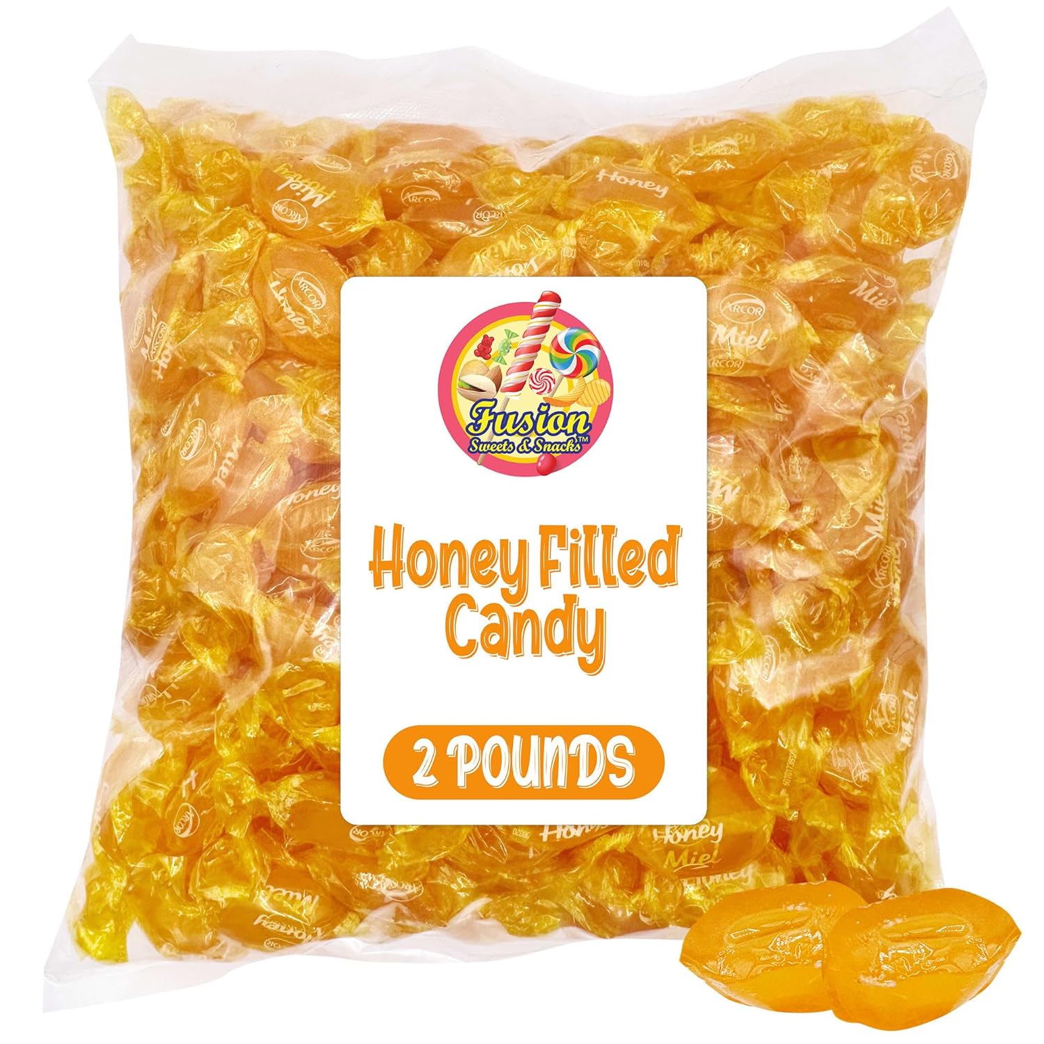 Amazon.com : Honey Filled Hard Candy - Individually Wrapped Honey Hard ...