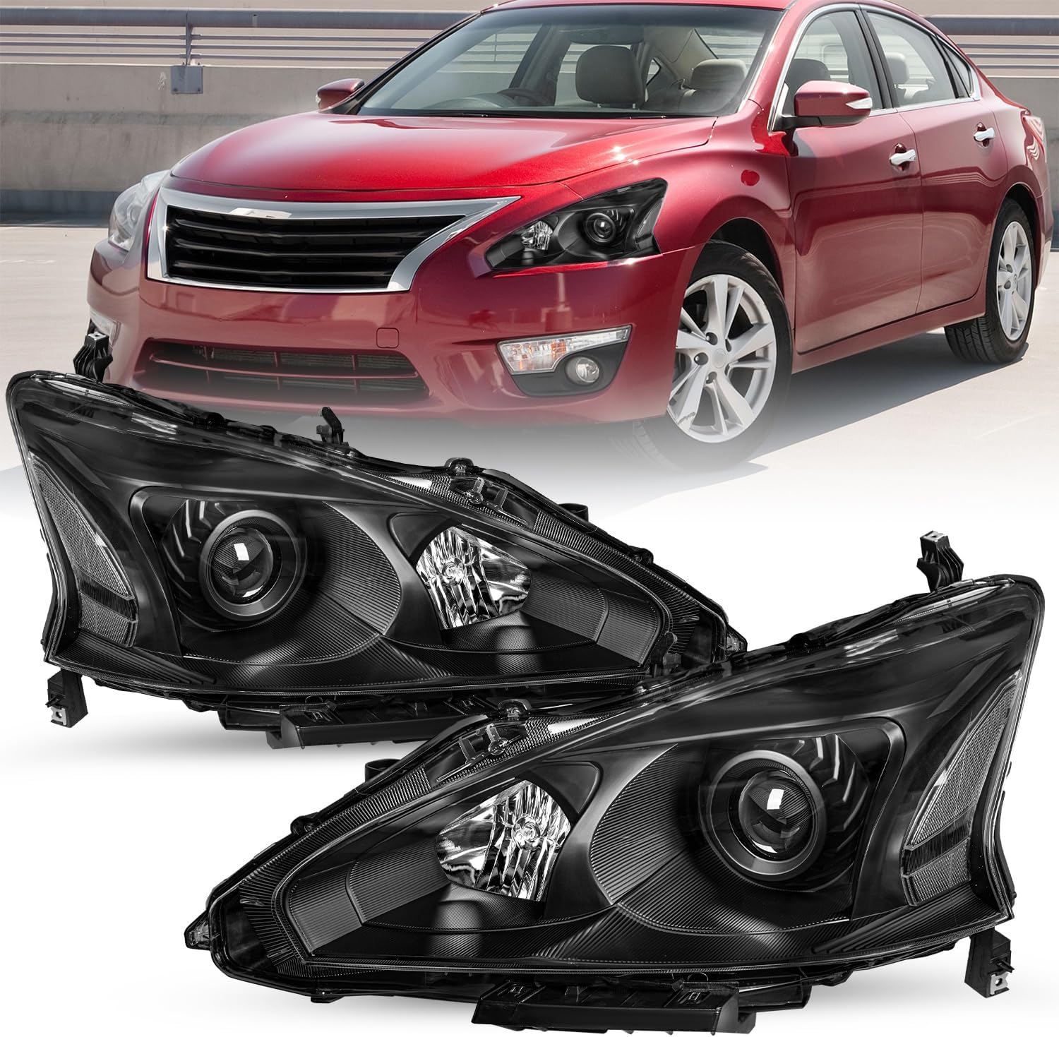 Amazon.com: SOCKIR Headlight Assembly Compatible with 4-Door Sedan 2013 ...