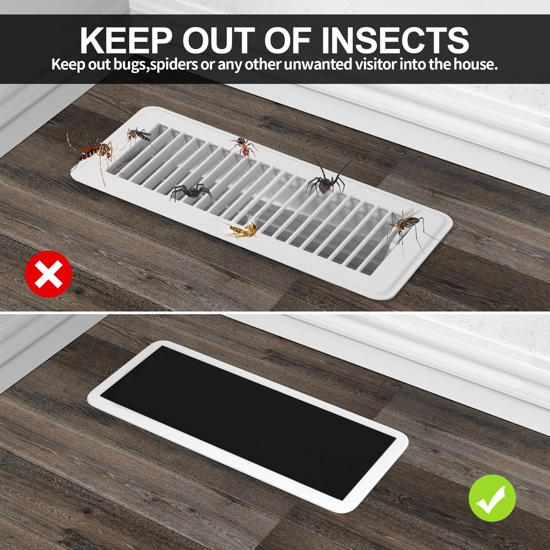 Snapklik.com : (2 Pack-Black) Magnetic Vent Covers, Pockets For ...