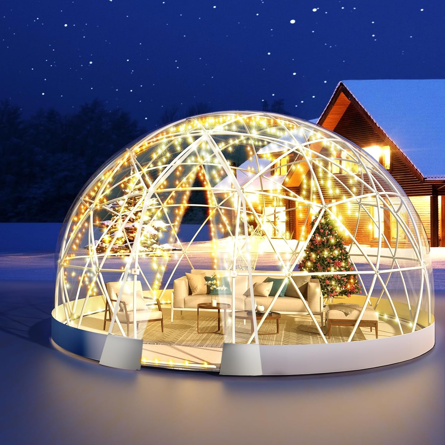 Amazon.com : 12FT Garden Dome lgloo, Geodesic Dome Greenhouse with PVC ...
