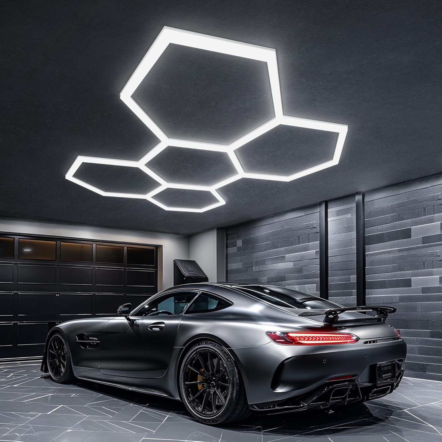 LPDSIPLAY Hexagon LED Garage Light, 25 Pack 200W 30000LM 6500K Hexagon Led Lights for Garage ...