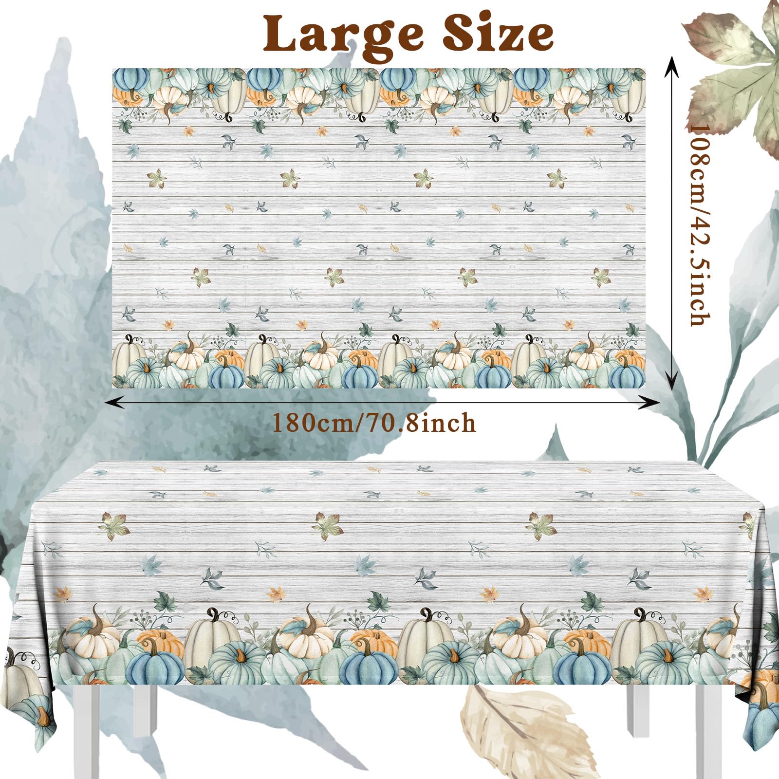 Snapklik.com : GREHUMOR 3PCS Fall Theme Tablecloth Disposable Plastic ...