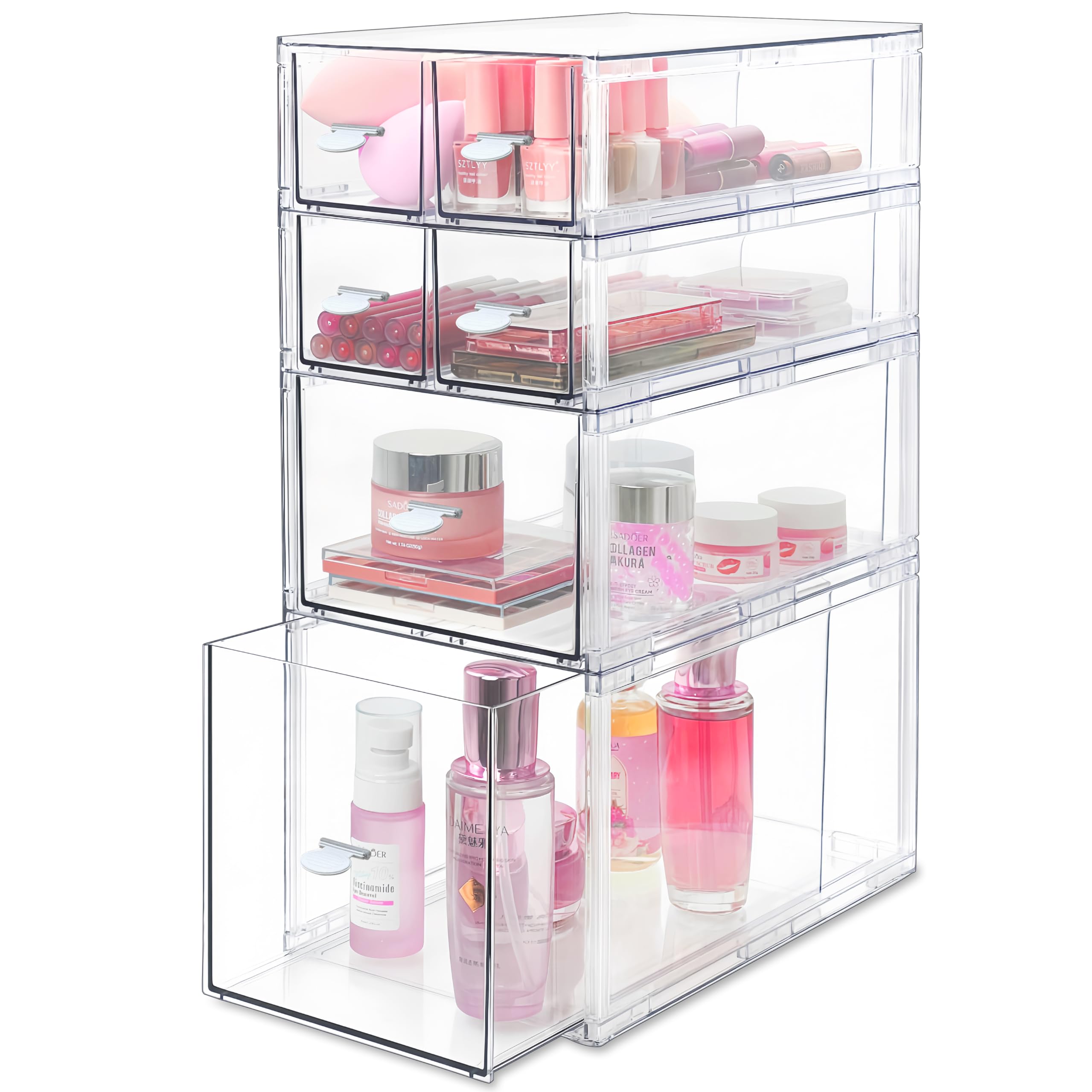 Amazon.com: Spaclear Stackable Makeup Organizer, Acrylic Storage ...