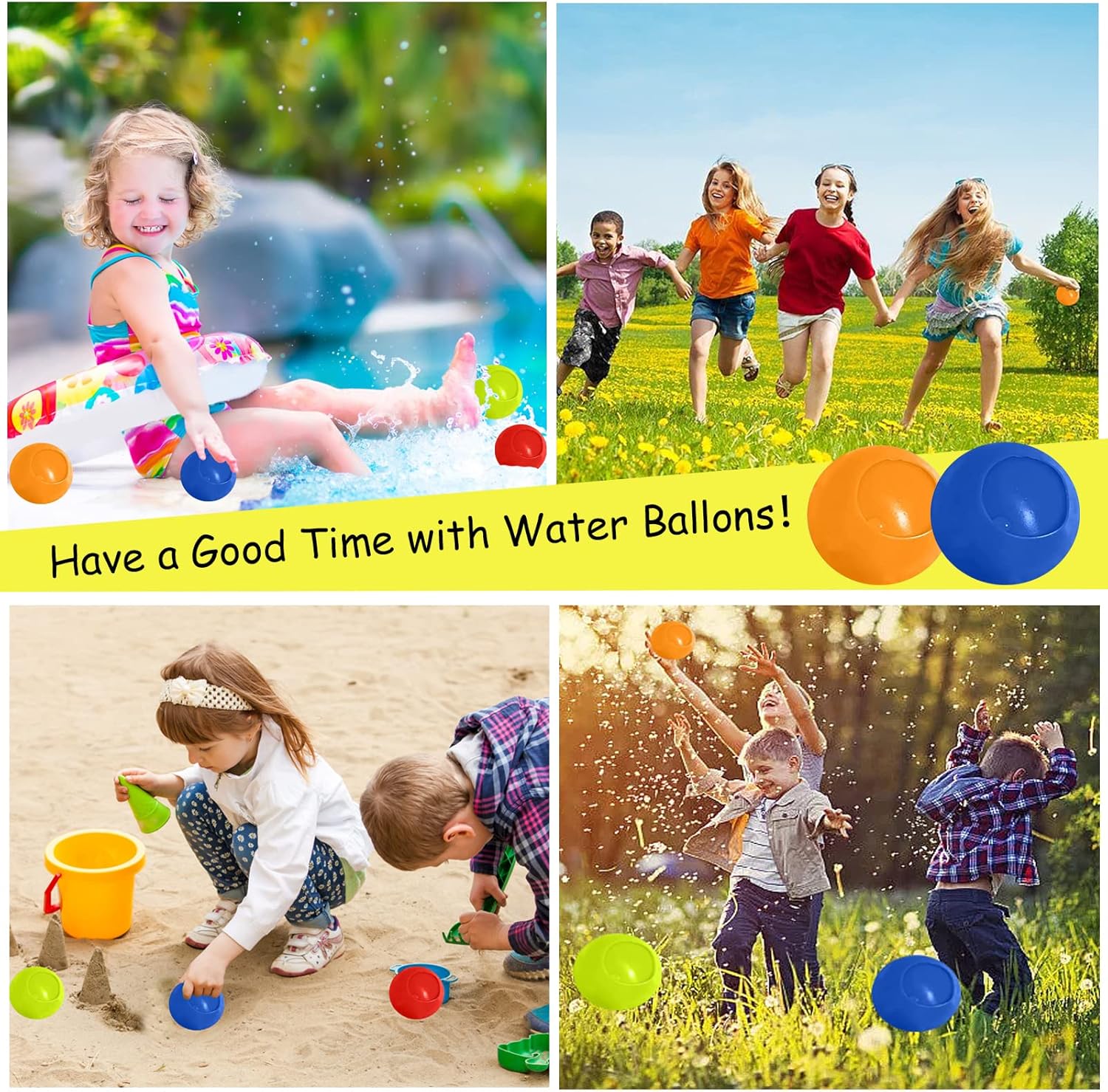 10PCS Reusable Water Balloons – Reusable Water Bombs/Balloons Soft ...