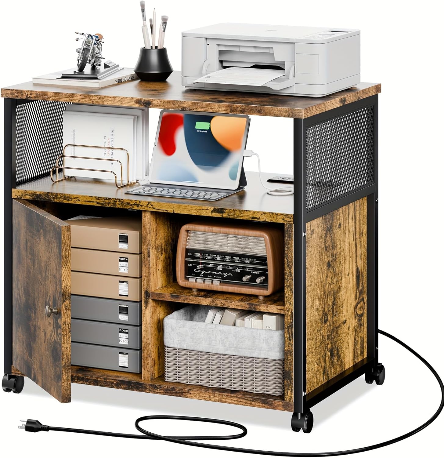 Amazon.com: Vongrasig File Cabinet with Charging Port, Movable Lateral ...