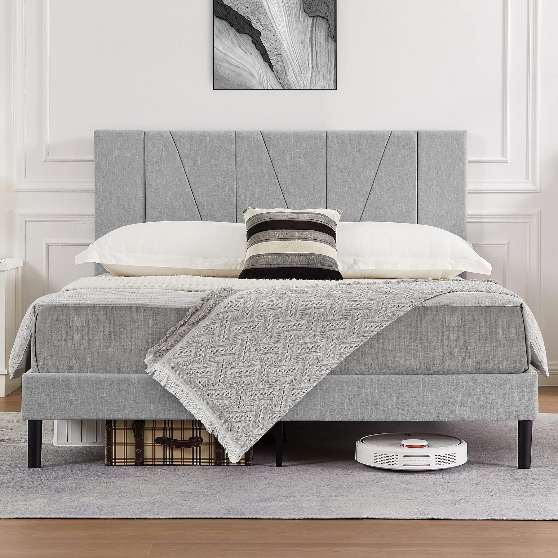 Amazon.com: UBGOOGG Full Size Bed Frame,with Adjustable Border ...
